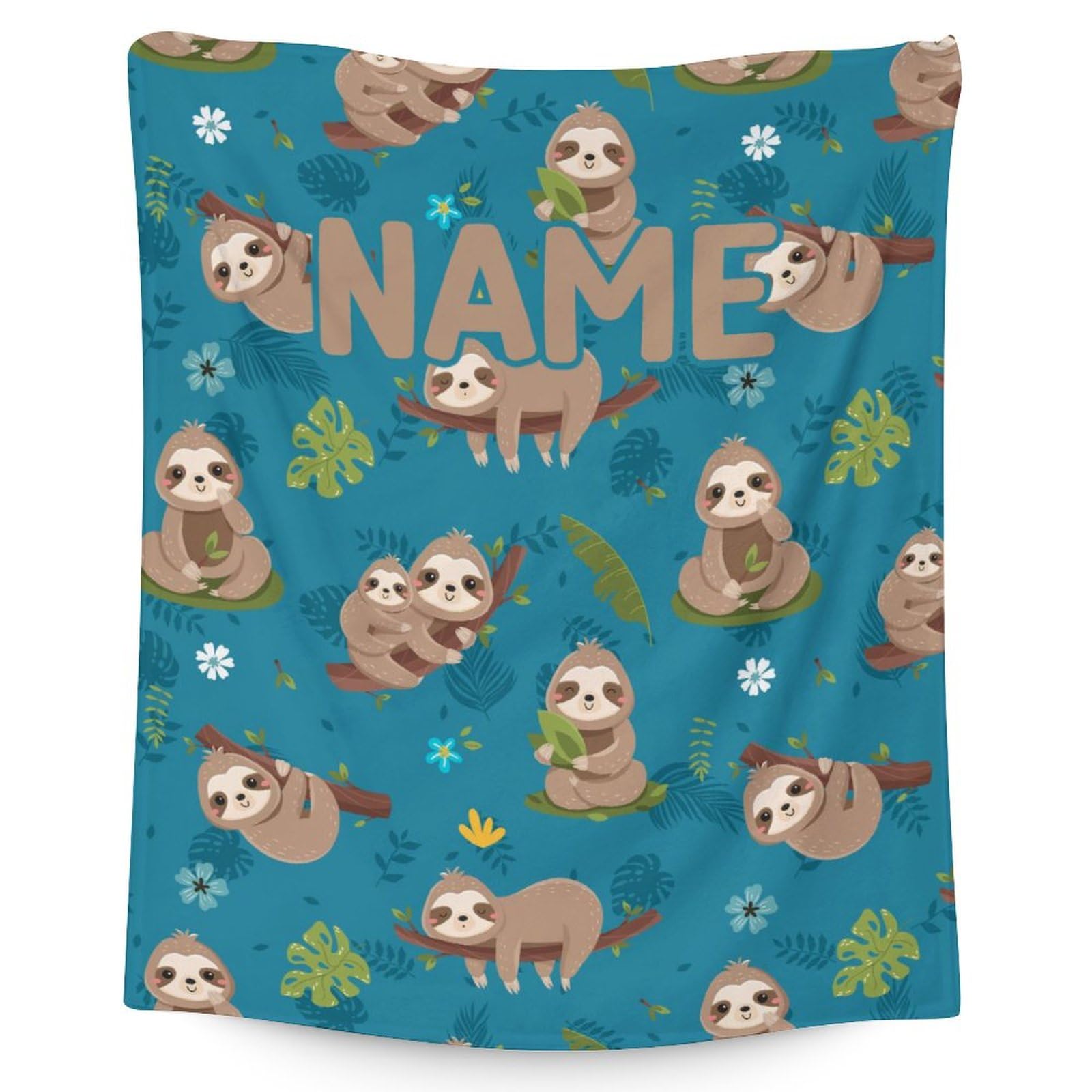 Amazon.com: Personalized Name Sloth Blanket for Sloth Lovers - 30x40 ...
