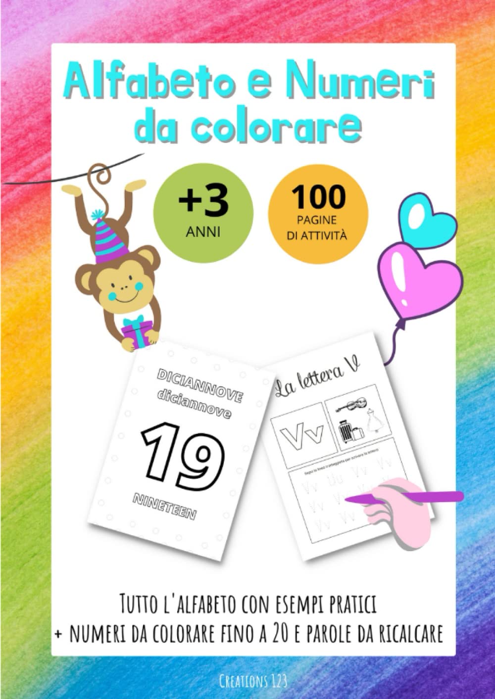 Amazon.com: Alfabeto e Numeri da colorare per bambini dai 3 anni in su: Ricalcare le lettere e ...