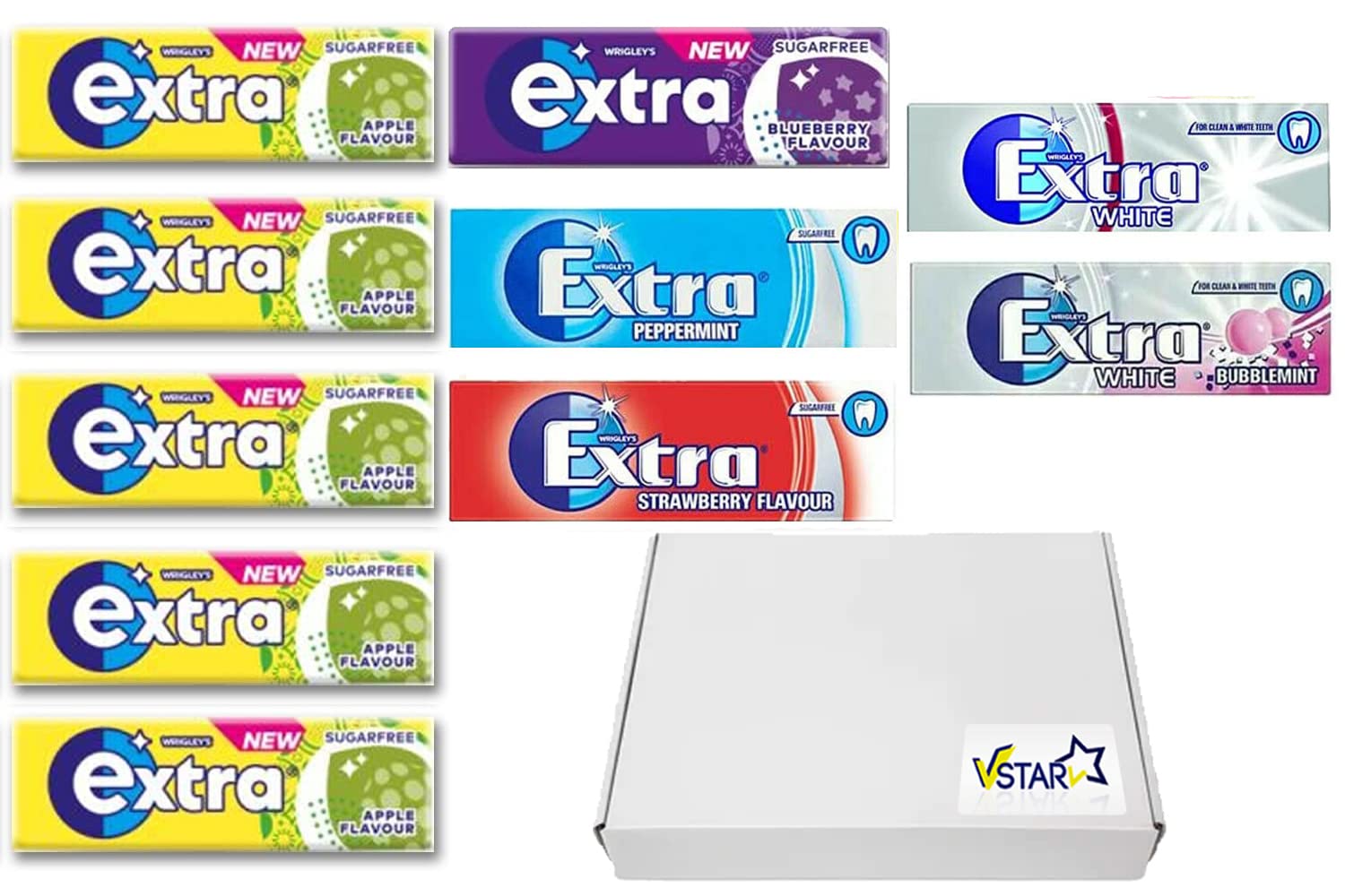 Buy 10 x packs mixed Extra Apple Flavour Sugar Free Chewing Gum + Extra ...