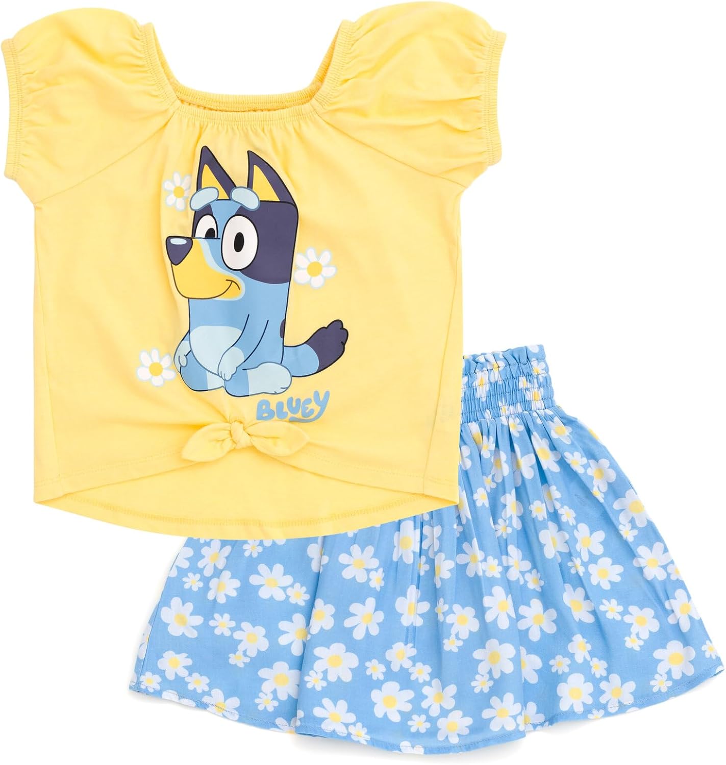 Amazon.com: Bluey Girls Square Neck T-Shirt and Skirt Toddler to Big ...