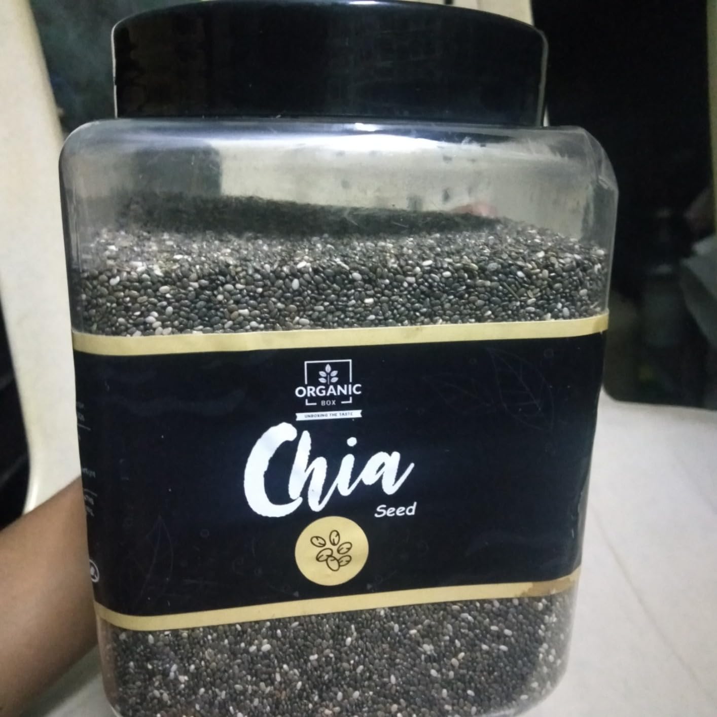 Organic Box Raw Chia Seeds for Eating 1kg (Jar Pack) Healthy Snack for ...
