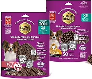 Amazon.com : Yummy Combs Dog Dental Treats – Vet VOHC Approved, Removes ...