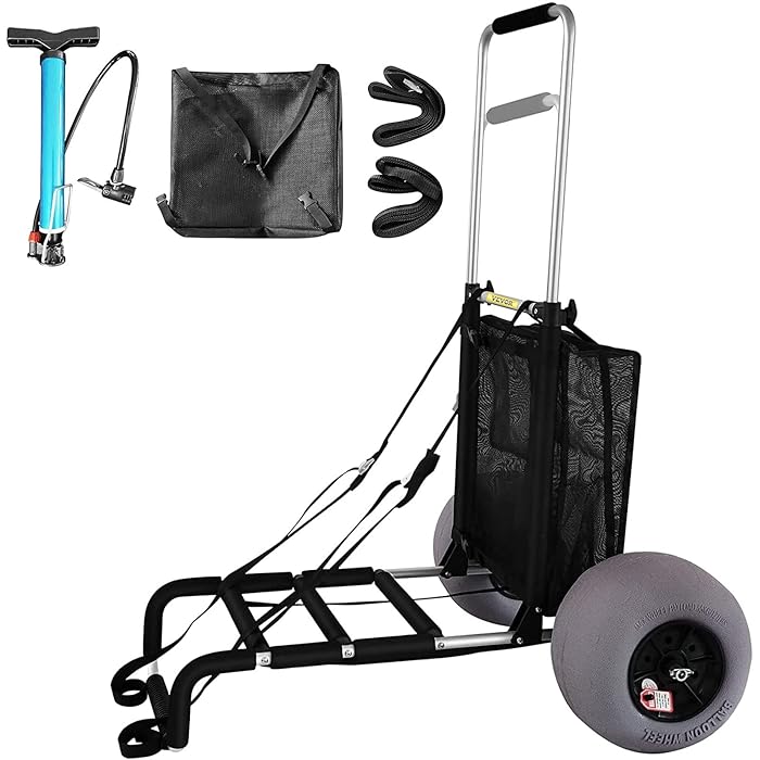 Buy VEVOR Beach Carts for Sand, 23" x 15" Cargo Deck, w/ 13" TPU ...