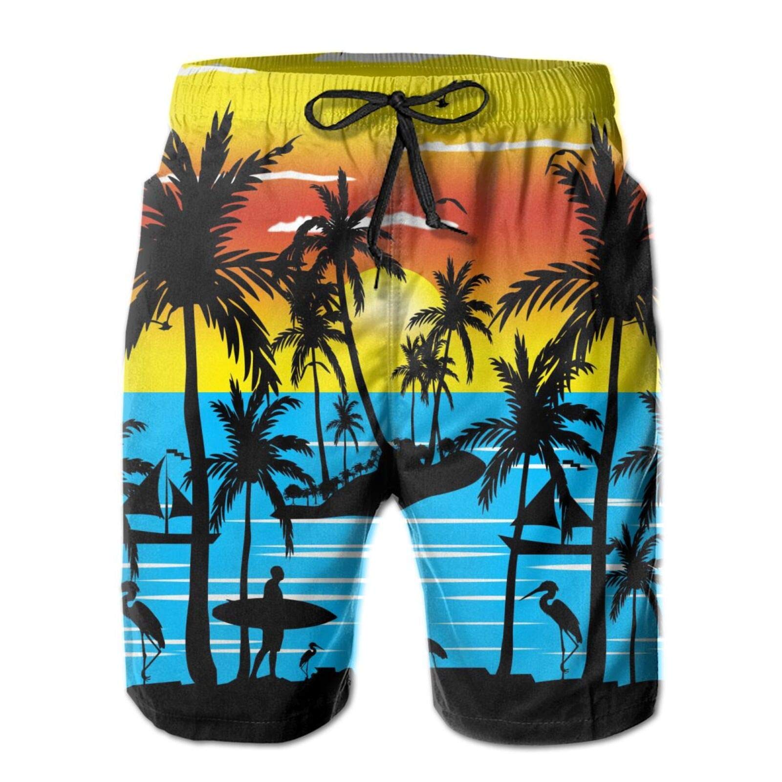 Mens Swim Trunks Quick Dry Board Shorts with Mesh Lining, Breathable ...