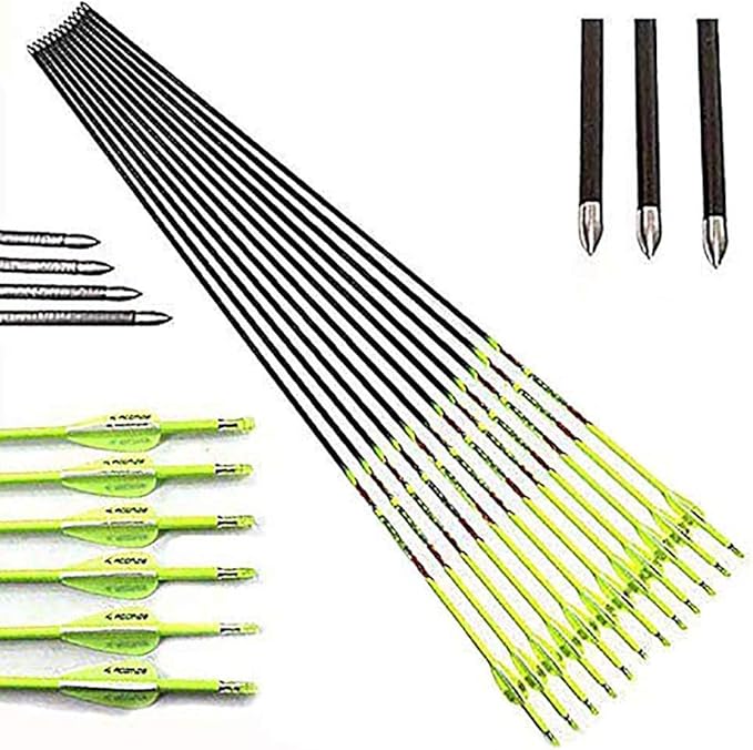 Amazon.com : 31" Arrows 500 Spine Arrows for Compound Bows ID 4.2 mm 28 ...