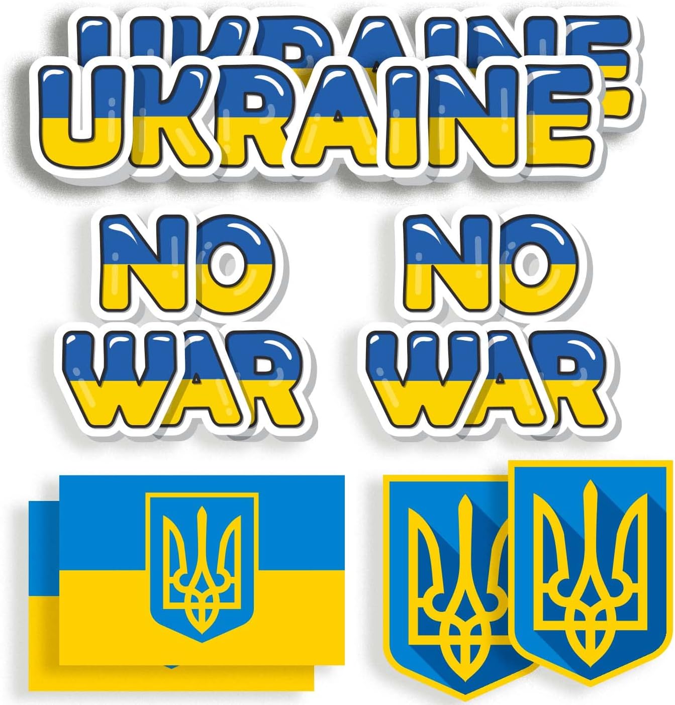 Amazon.com - Ukraine Flag Vinyl Stickers Set of 8 - Ukraine No war ...