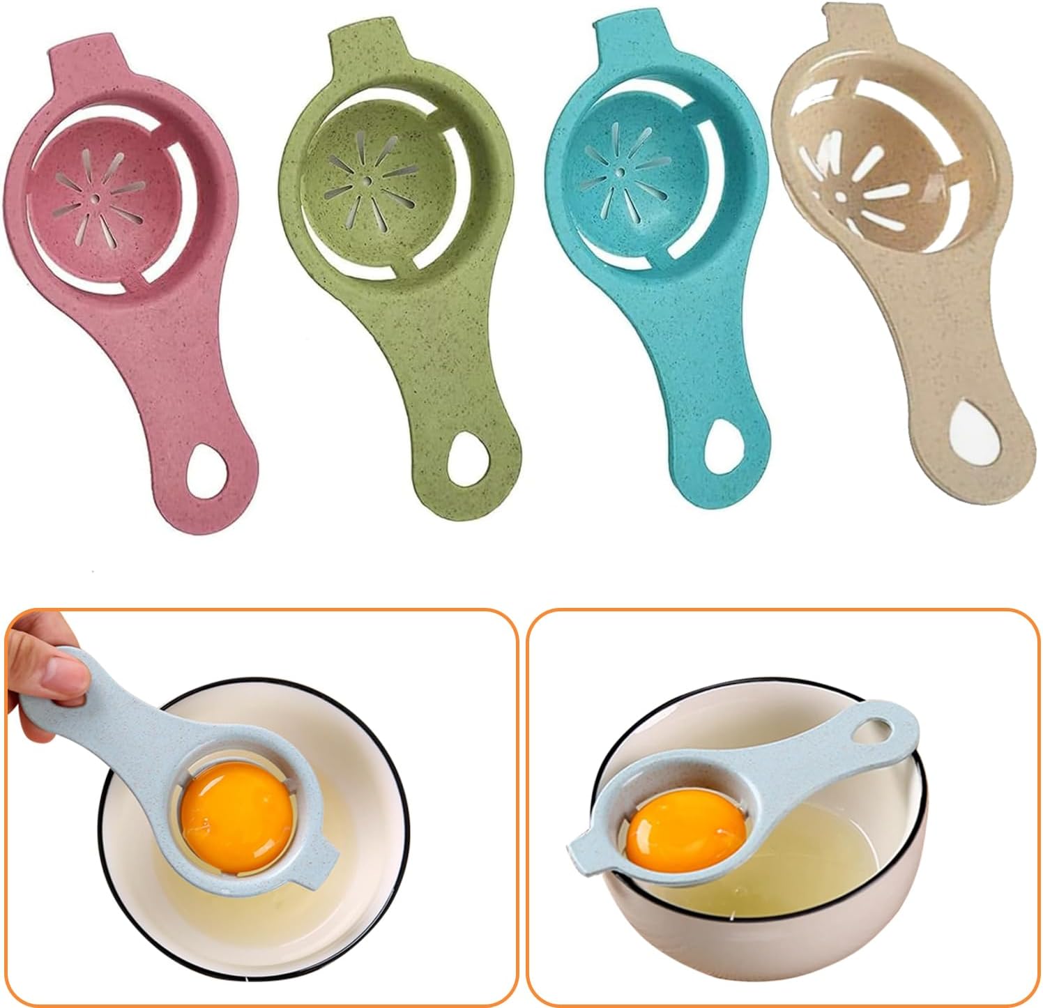 Amazon.com: 4PCS Egg Separator Egg Yolk White Separator White Egg ...