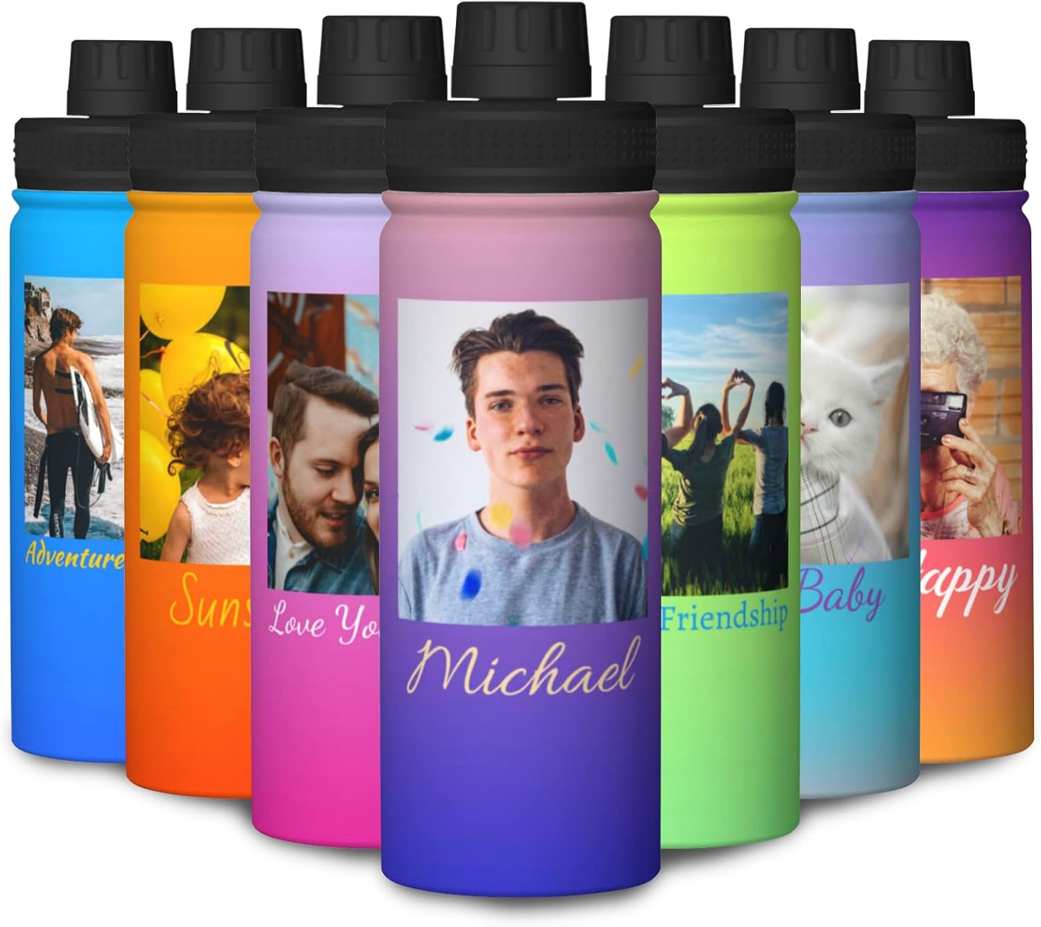 Amazon.com: Personalized Custom Water Bottles for Father Dad Customized ...
