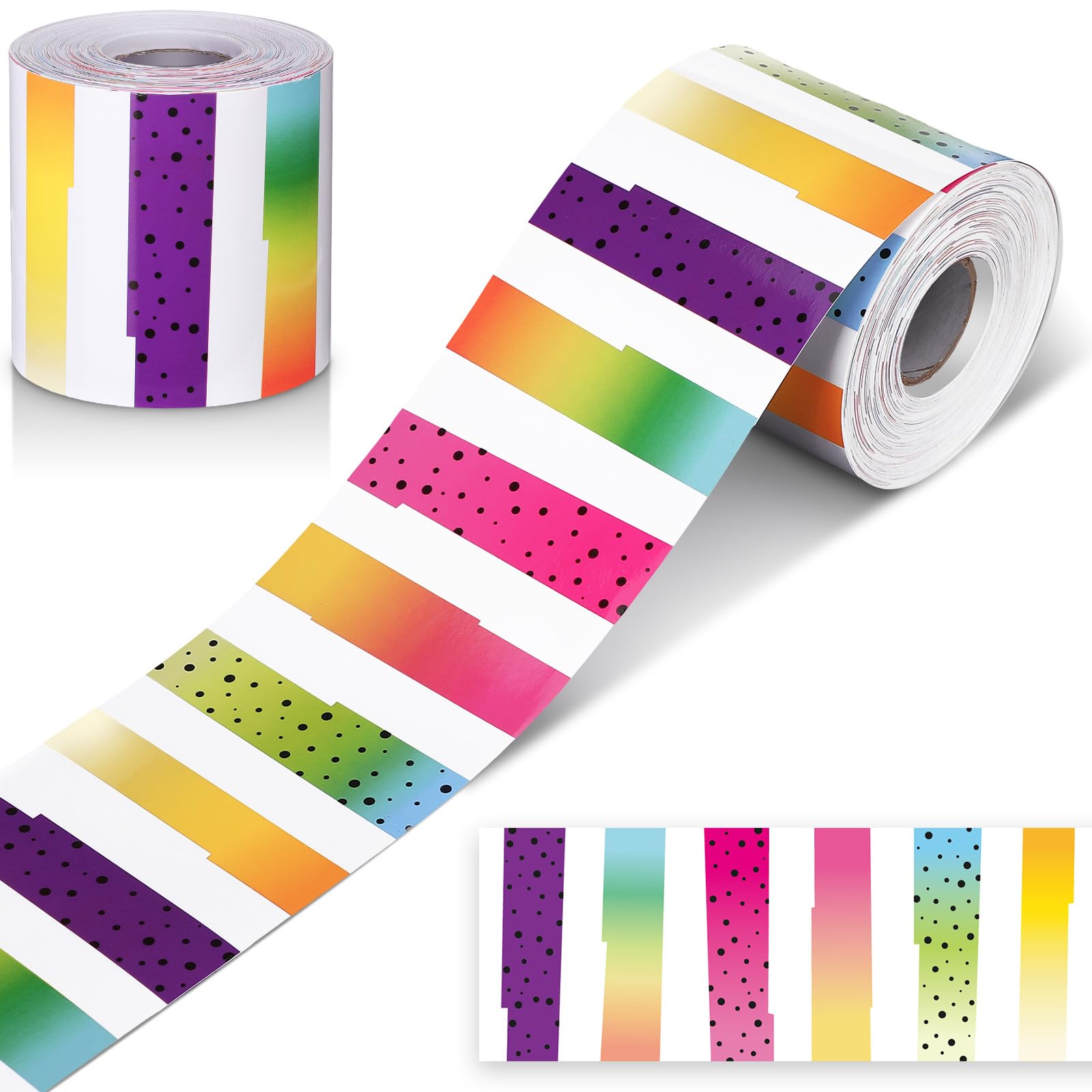 Snapklik.com : Zonon Classroom Bulletin Board Border 65 Feet Polk Dot ...