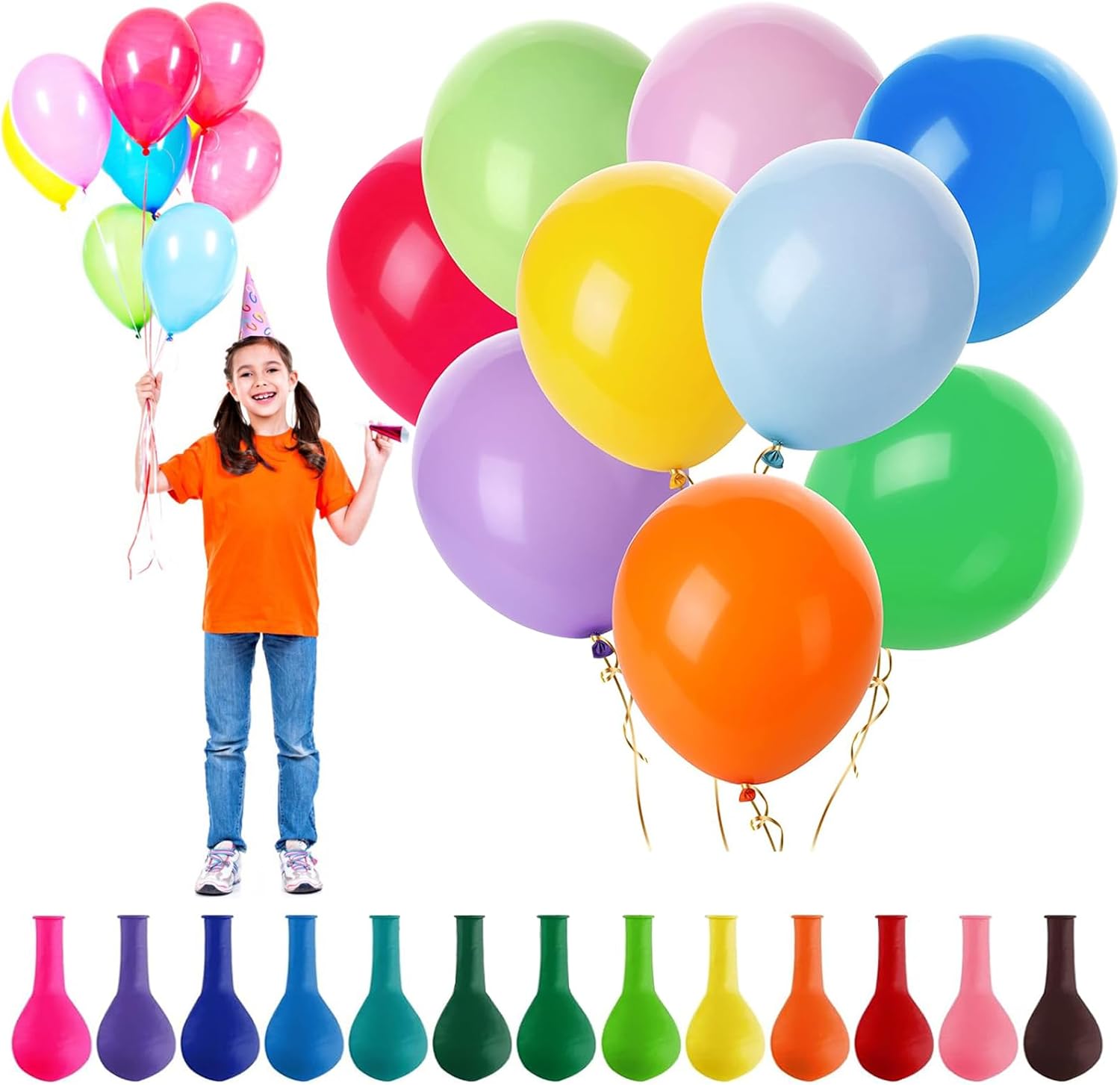 Amazon.com: Gokyvei 110Pcs Balloons, 12-Inch Premium Colored Latex ...