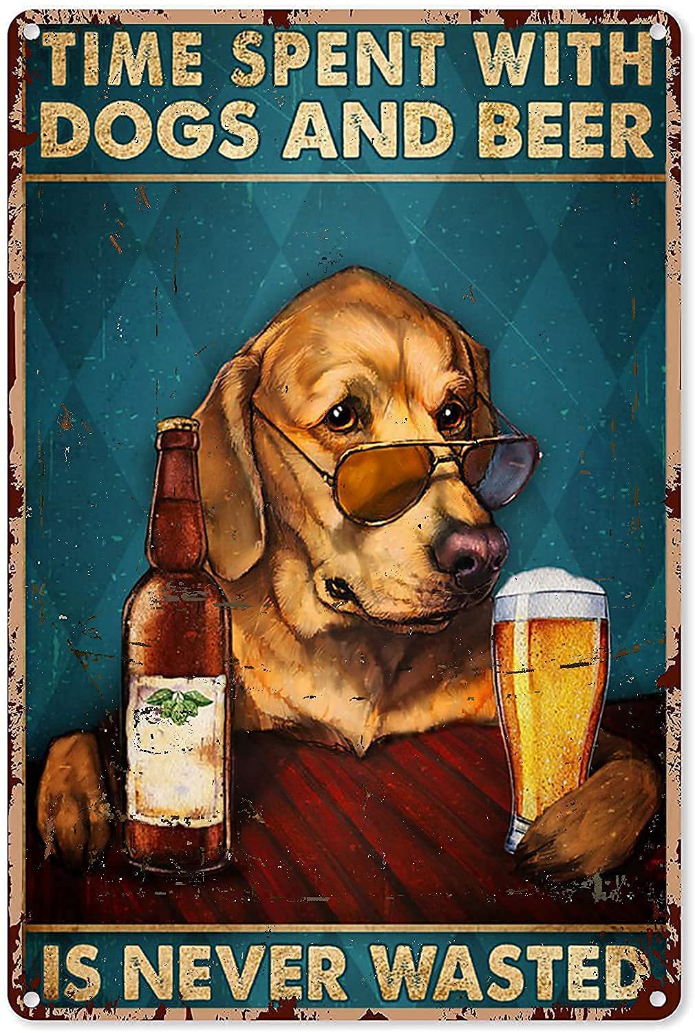 Dogs Drinking Beer Poster