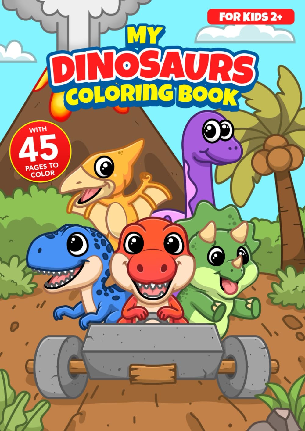 My Dinosaurs Coloring Book for Kids: Fun Hand-Drawn Dino Coloring Pages ...