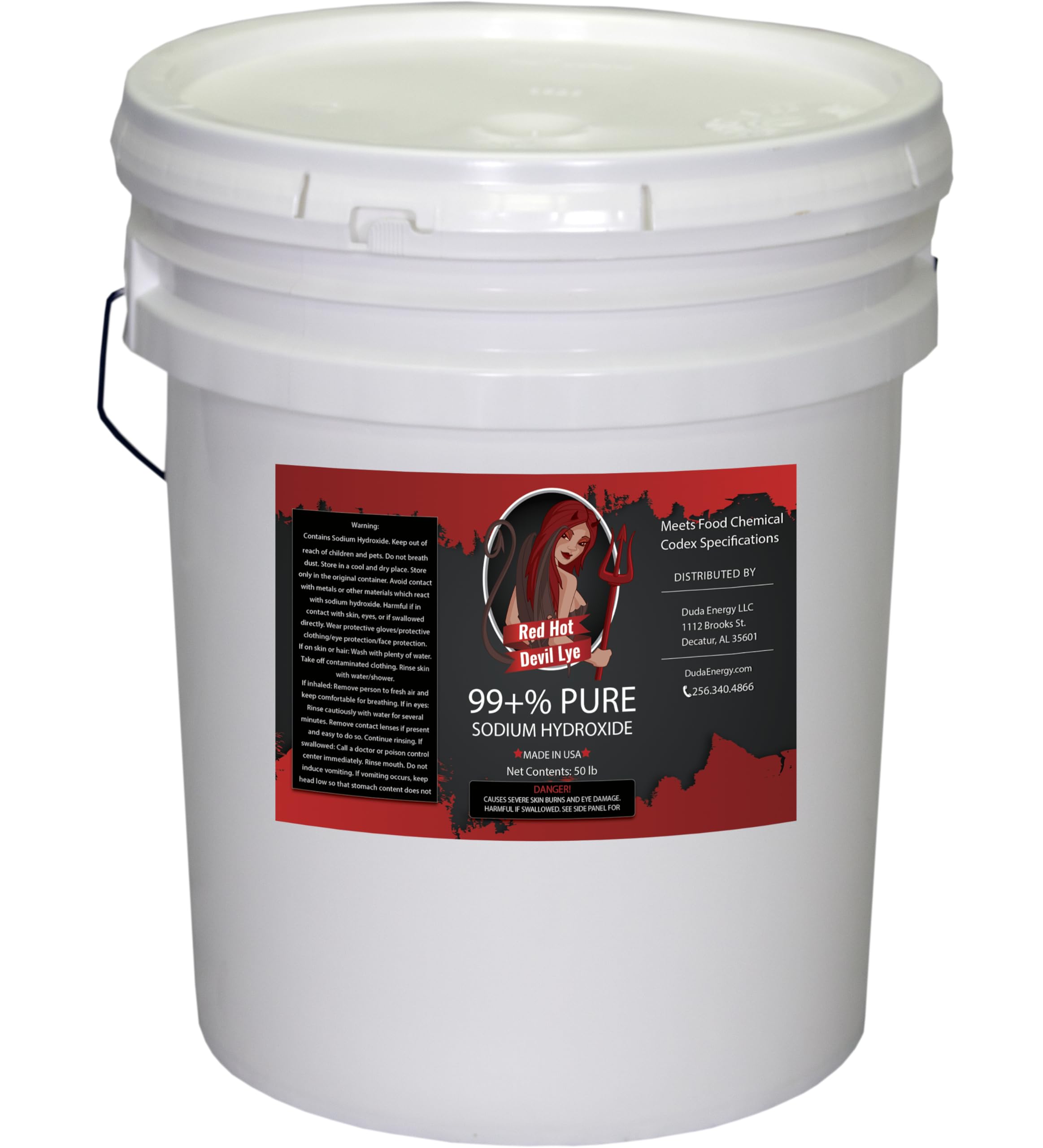 Snapklik.com : 50 Lb Pail Red Hot Devil Lye Sodium Hydroxide Meets Food ...