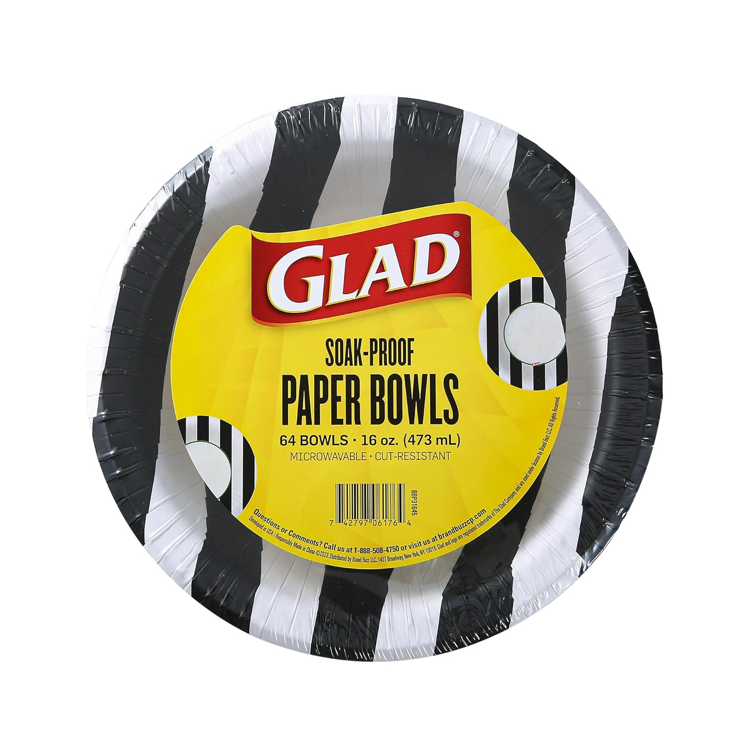 Amazon.com: Glad Everyday Round Disposable Paper Bowls with Referee ...