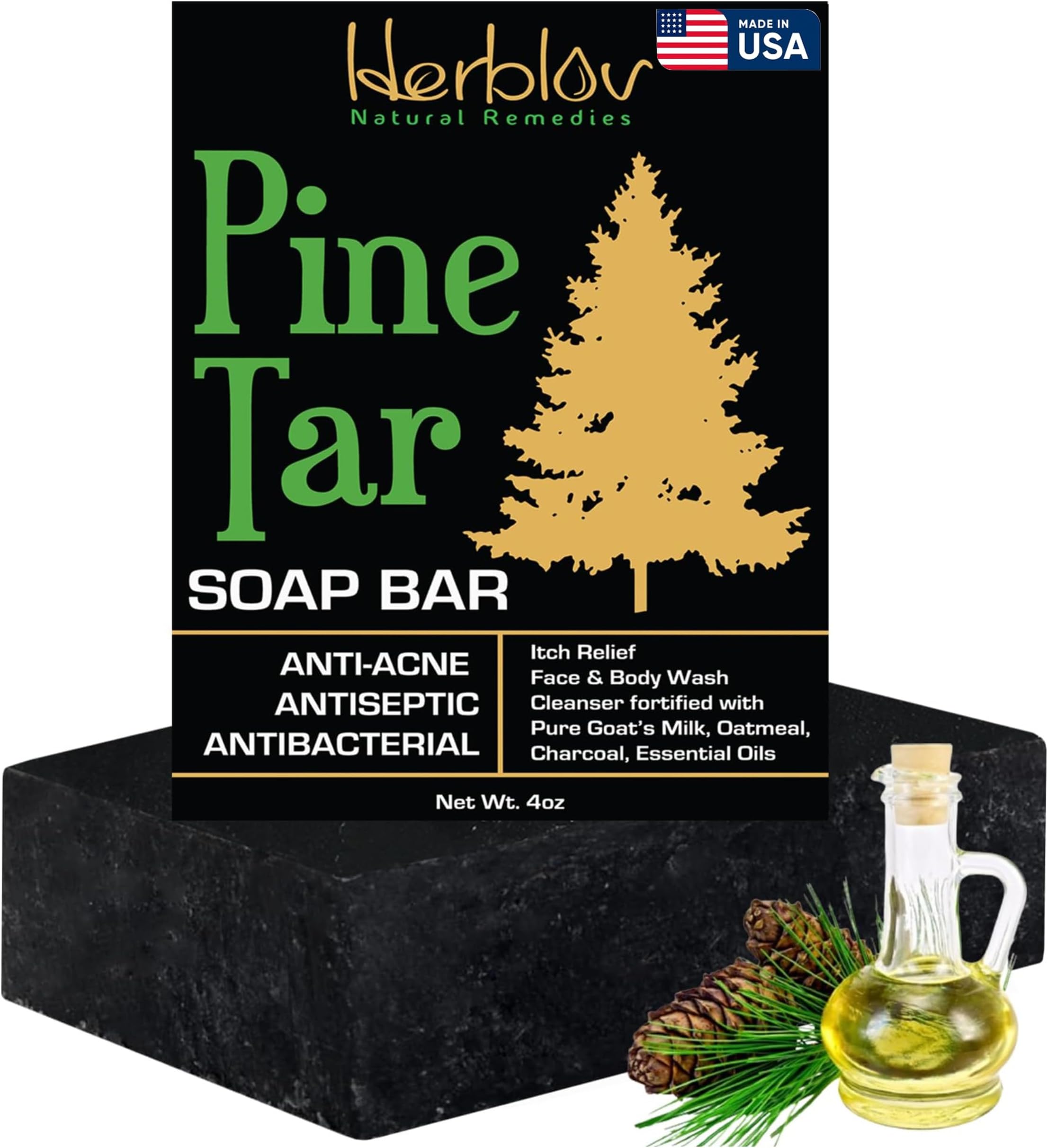 Amazon.com : Naturally Medicinal Pine Tar Olive Bar : Bath Soaps ...