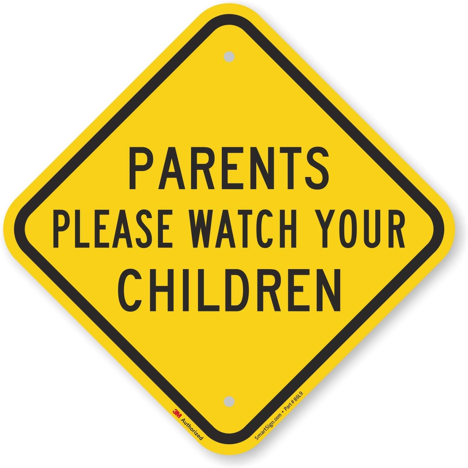 Amazon.com: SmartSign 12 x 12 inch “Parents Please Watch Your Children ...
