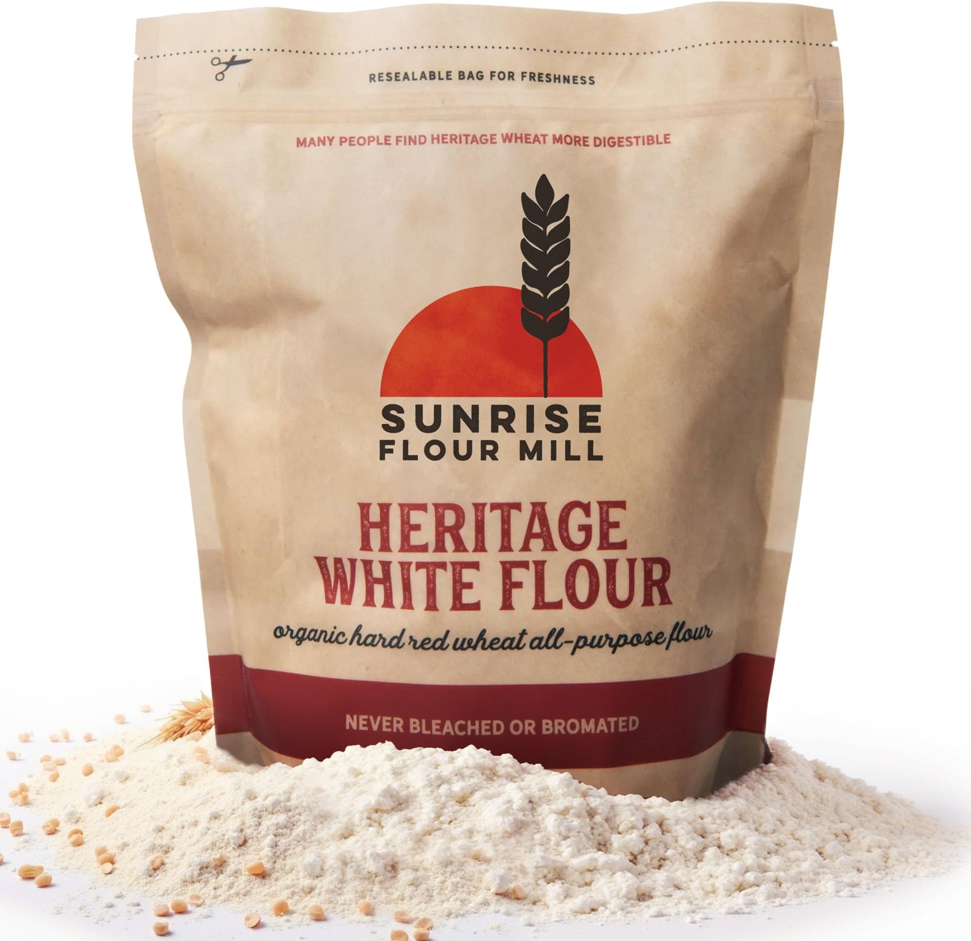 Amazon.com : Sunrise Flour Mill Heritage Organic Whole Wheat Flour - 5 ...