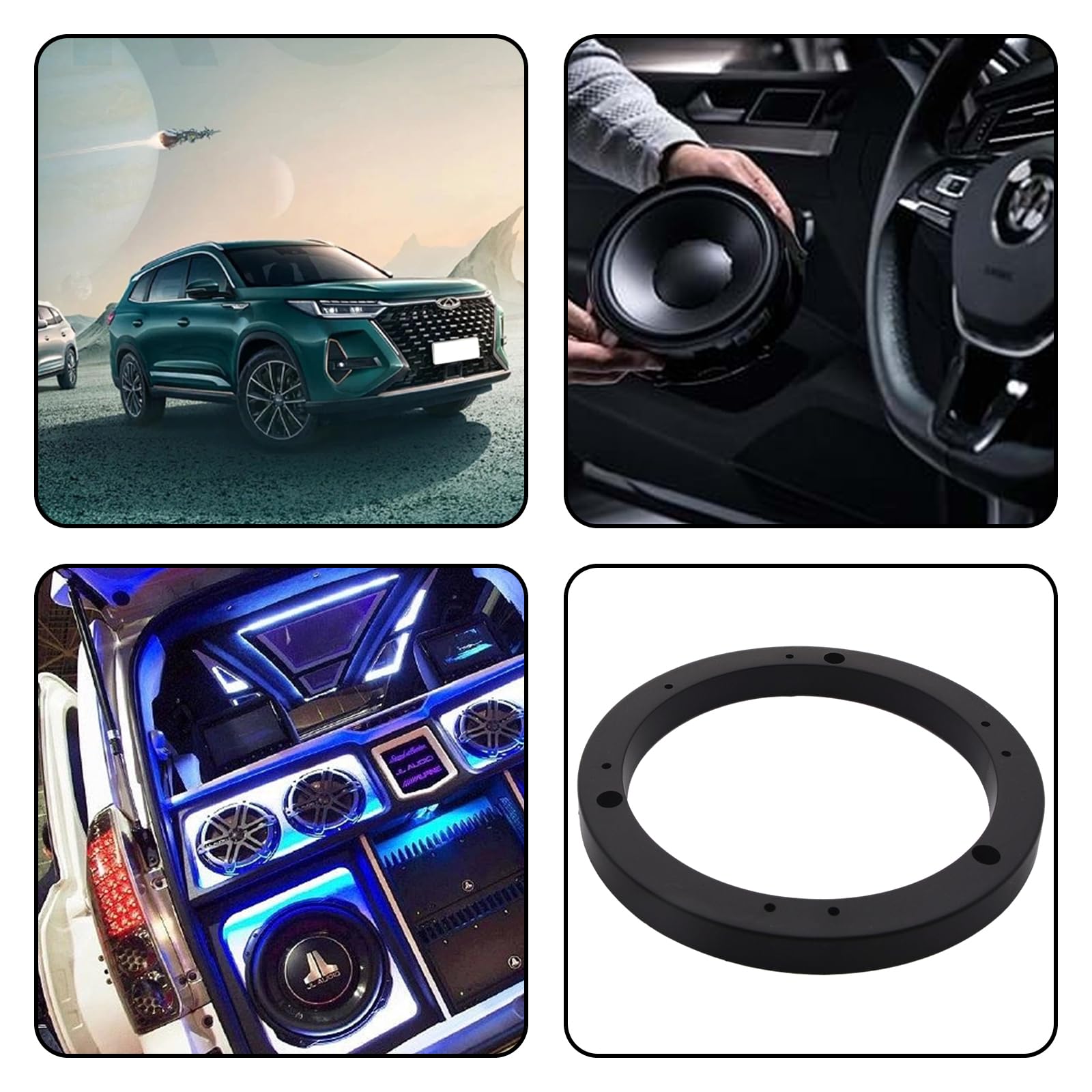 Snapklik.com : Universal 6 Inch Car Door Speaker Mounting Ring Spacer ...