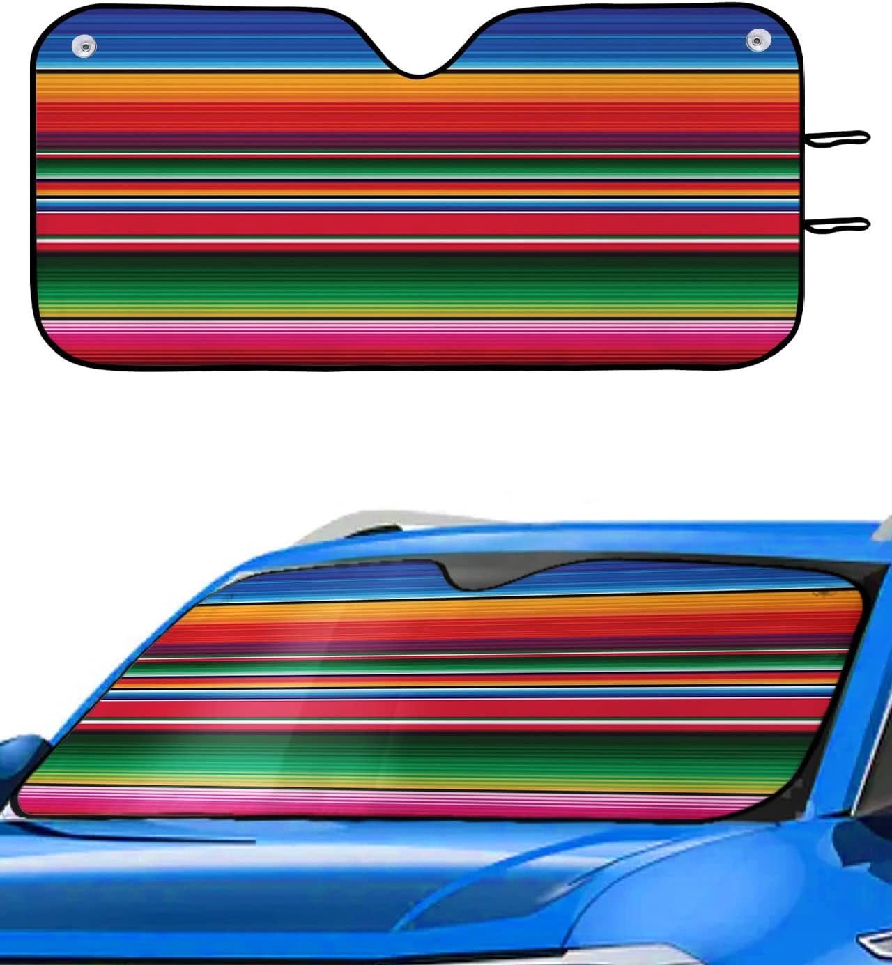 Amazon.com: Rainbow Stripes Car Window Shades for Front Window ...