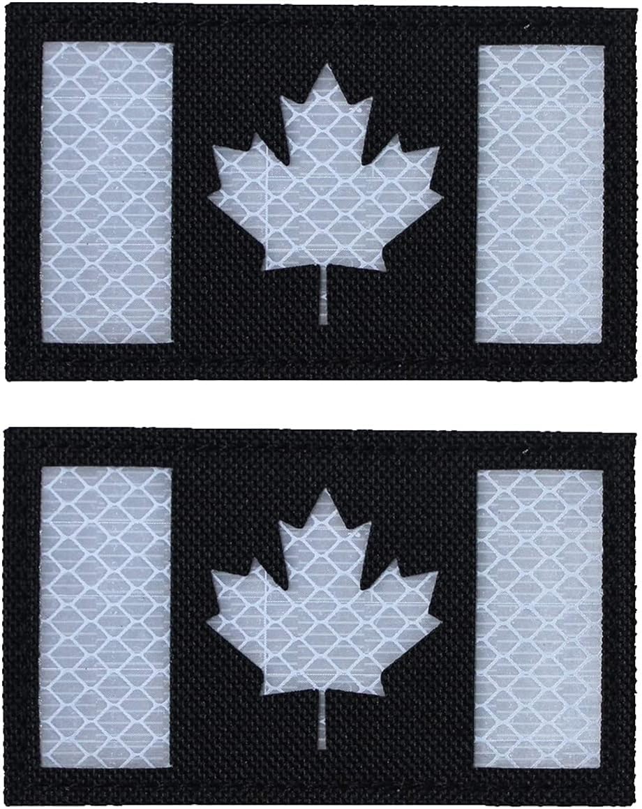 Amazon.com: 2 PCS AliPlus Canada Flag Patches IR Infrared Reflective ...