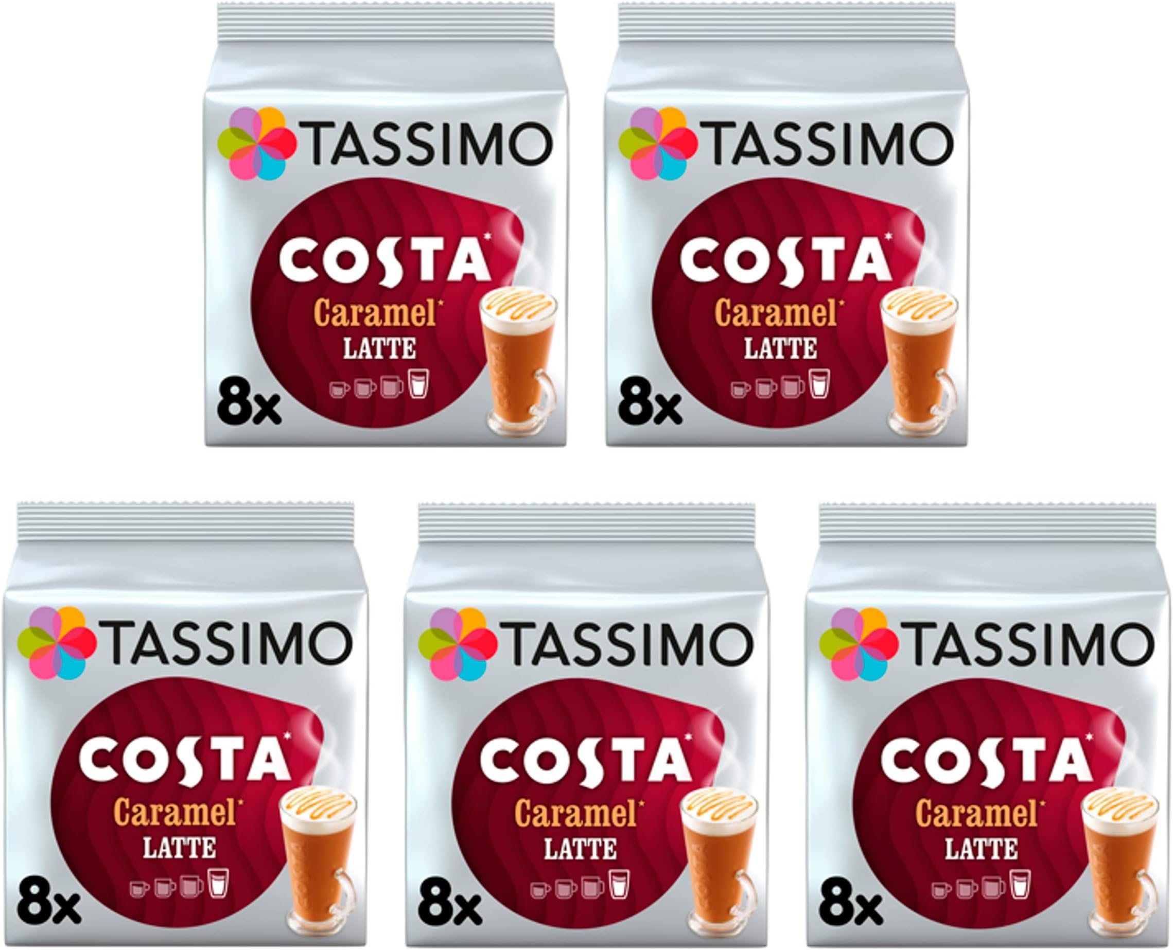 Amazon.com: Tassimo Costa Caramel Latte 16 discs, 8 servings (Pack of 5 ...
