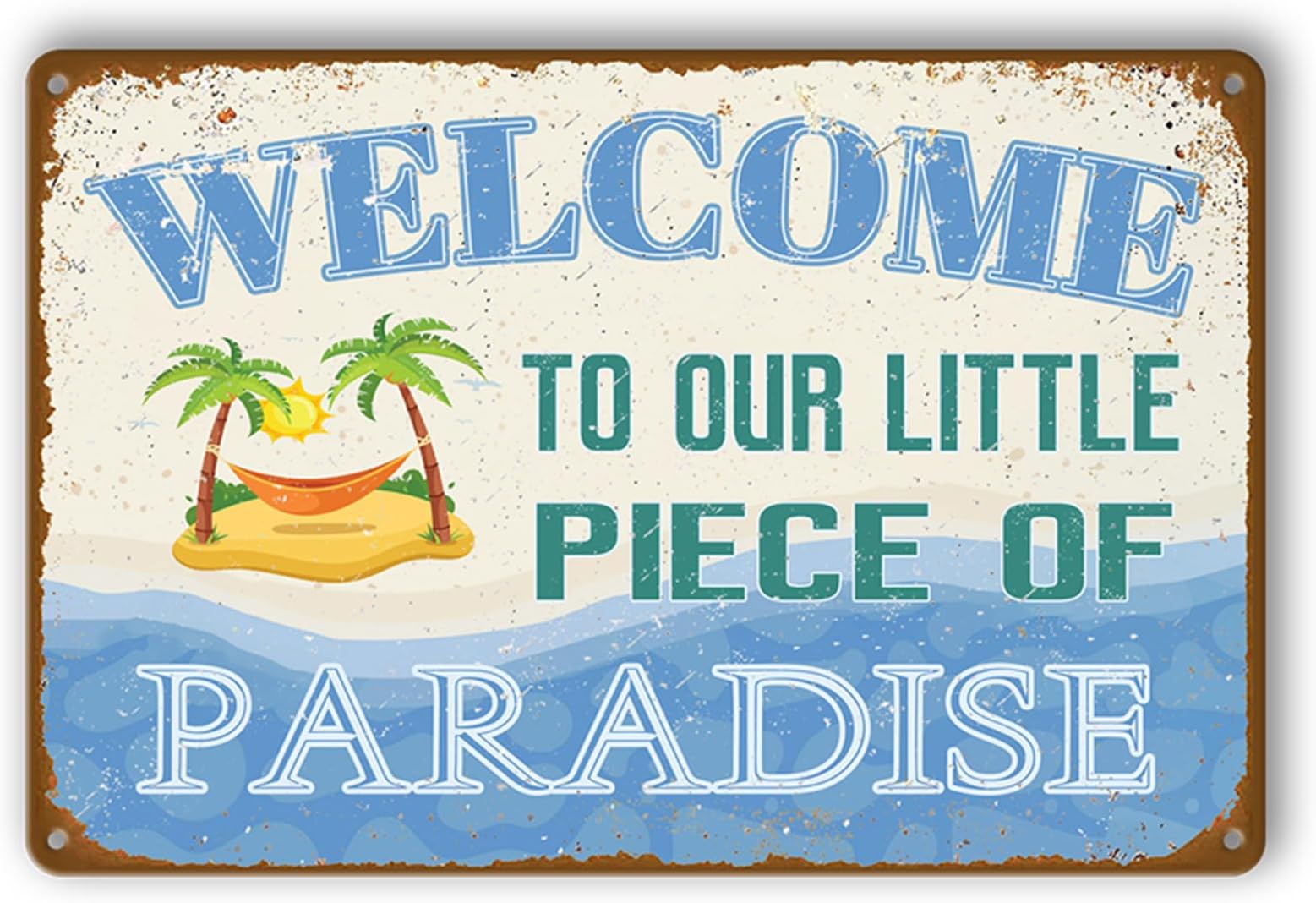 Amazon.com : Metal tin sign roundTrigger Zone Pool Tropical BeachRetro ...