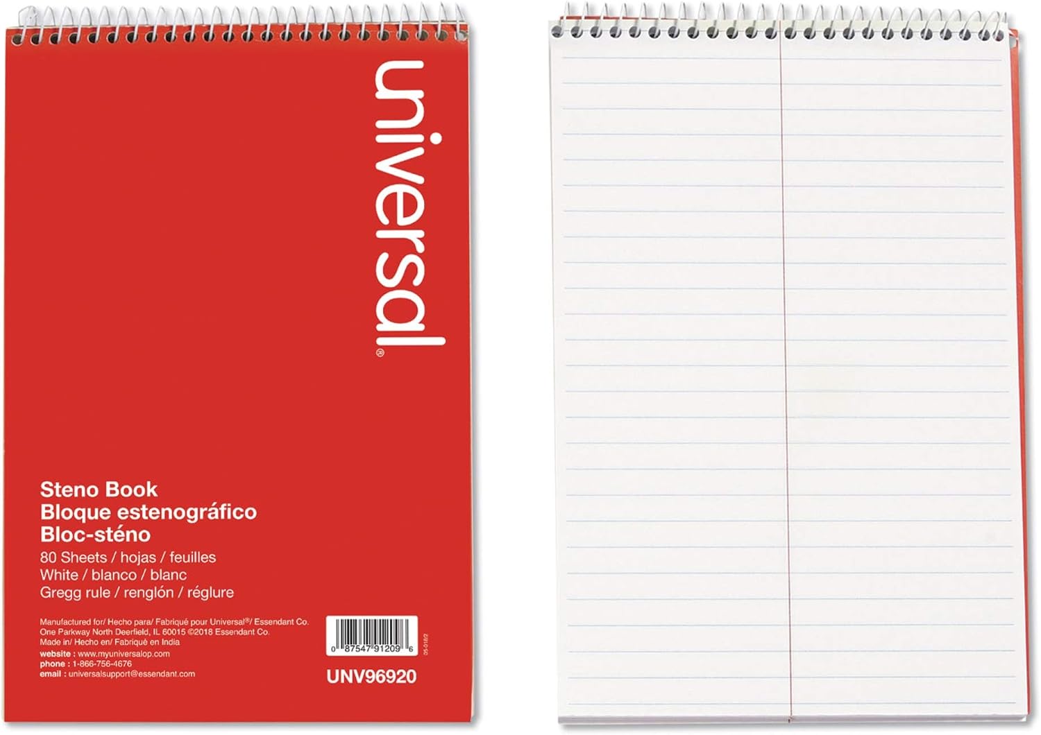 Amazon.com: Universal Steno Book, Gregg Rule, 6 x 9, White, 80 Sheets ...