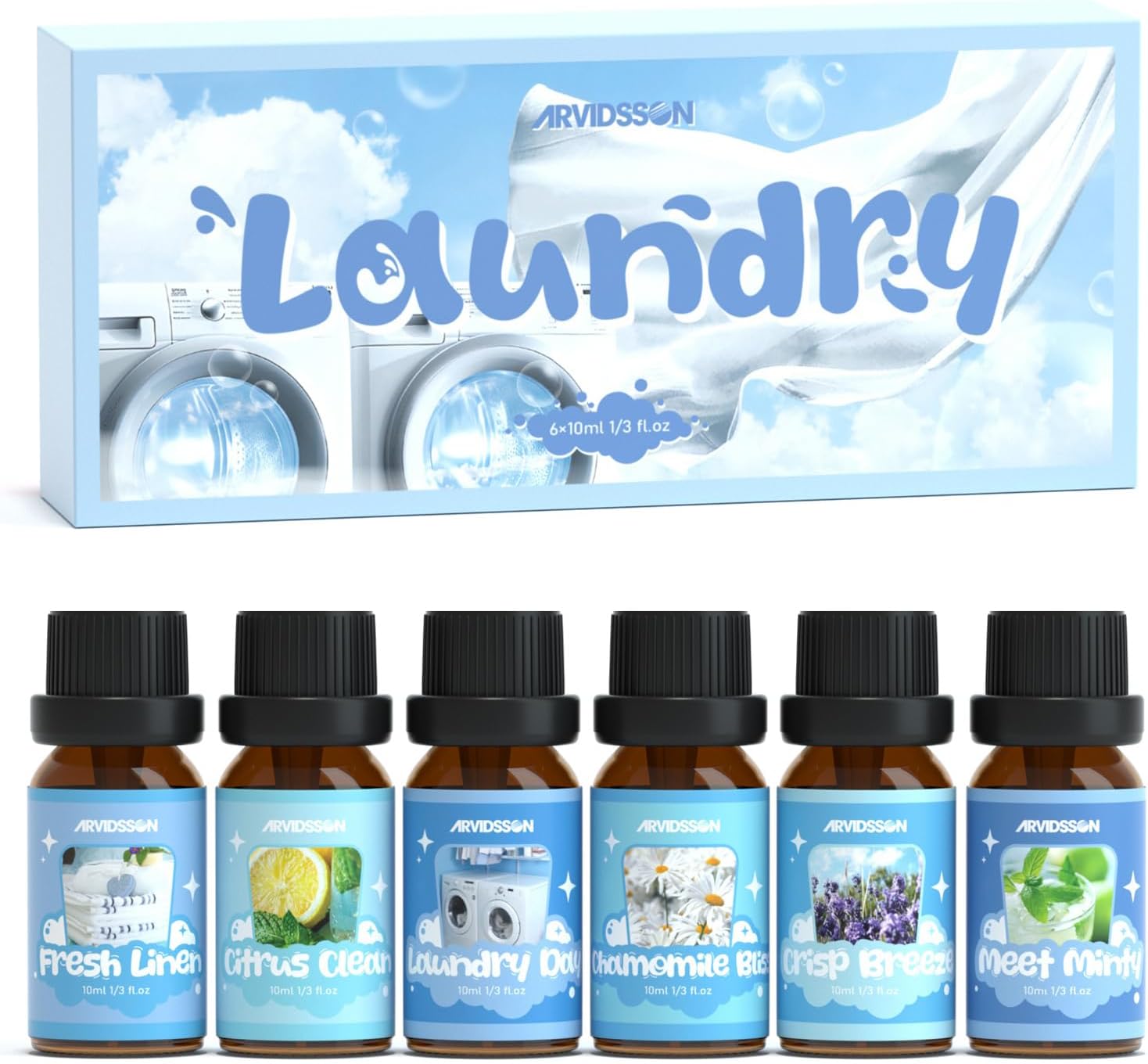 Amazon.com: Laundry Collection Essential Oil Set, ARVIDSSON Natural ...