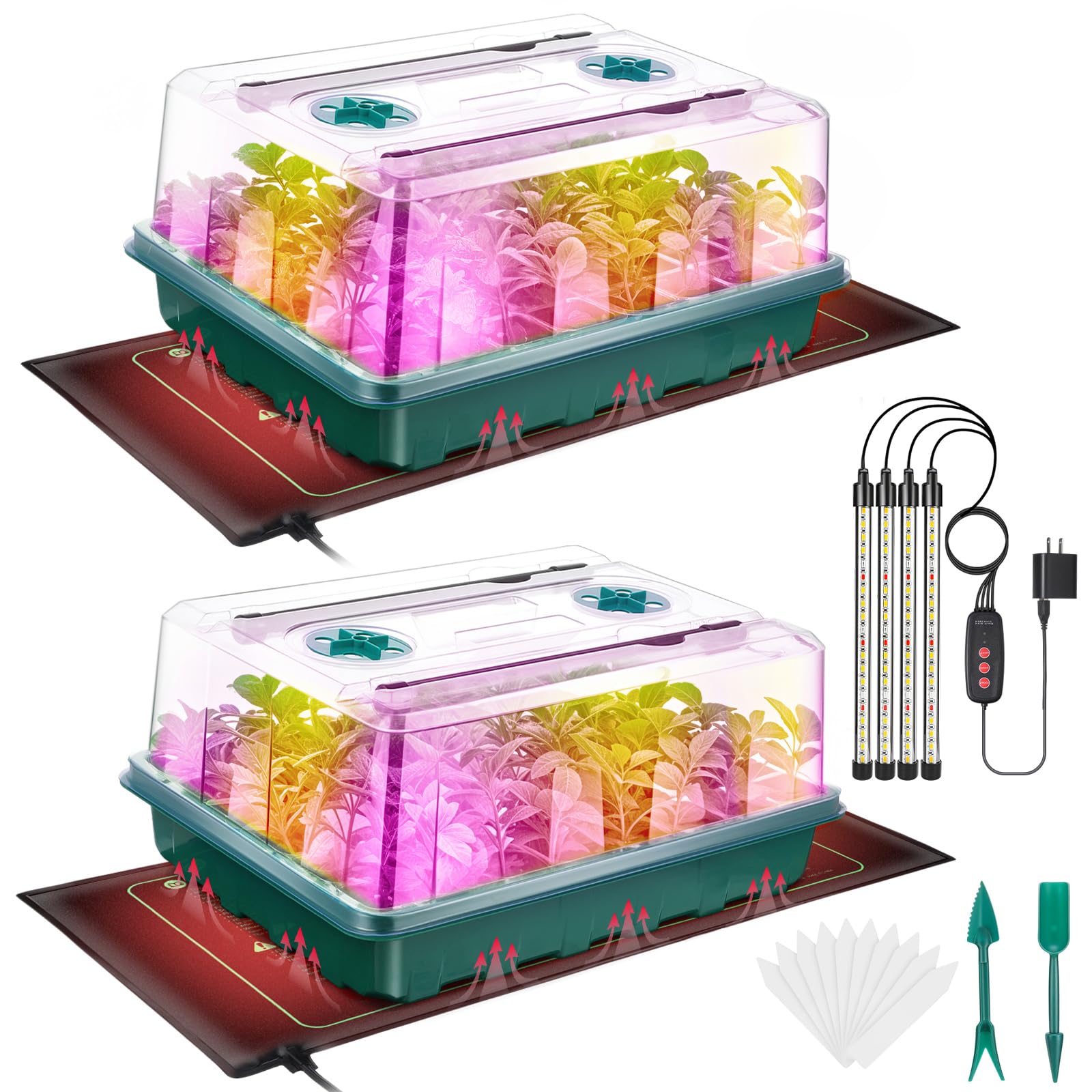 Amazon.com : Ourhom Seed Starter Tray, Seed Starter Kit with Grow ...