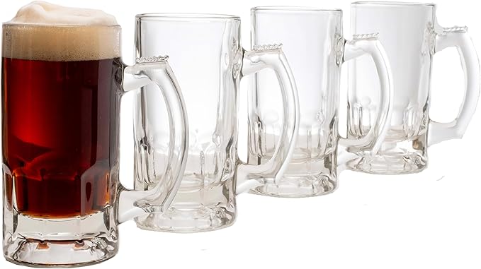 Amazon.com | Libbey Craft Brews Glass Beer Mug Set, Large Beer Glasses ...