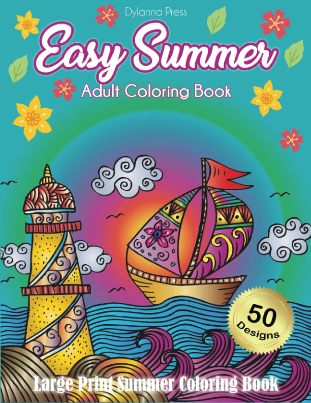 Amazon.com: Easy Summer Adult Coloring Book: Large Print Summer ...