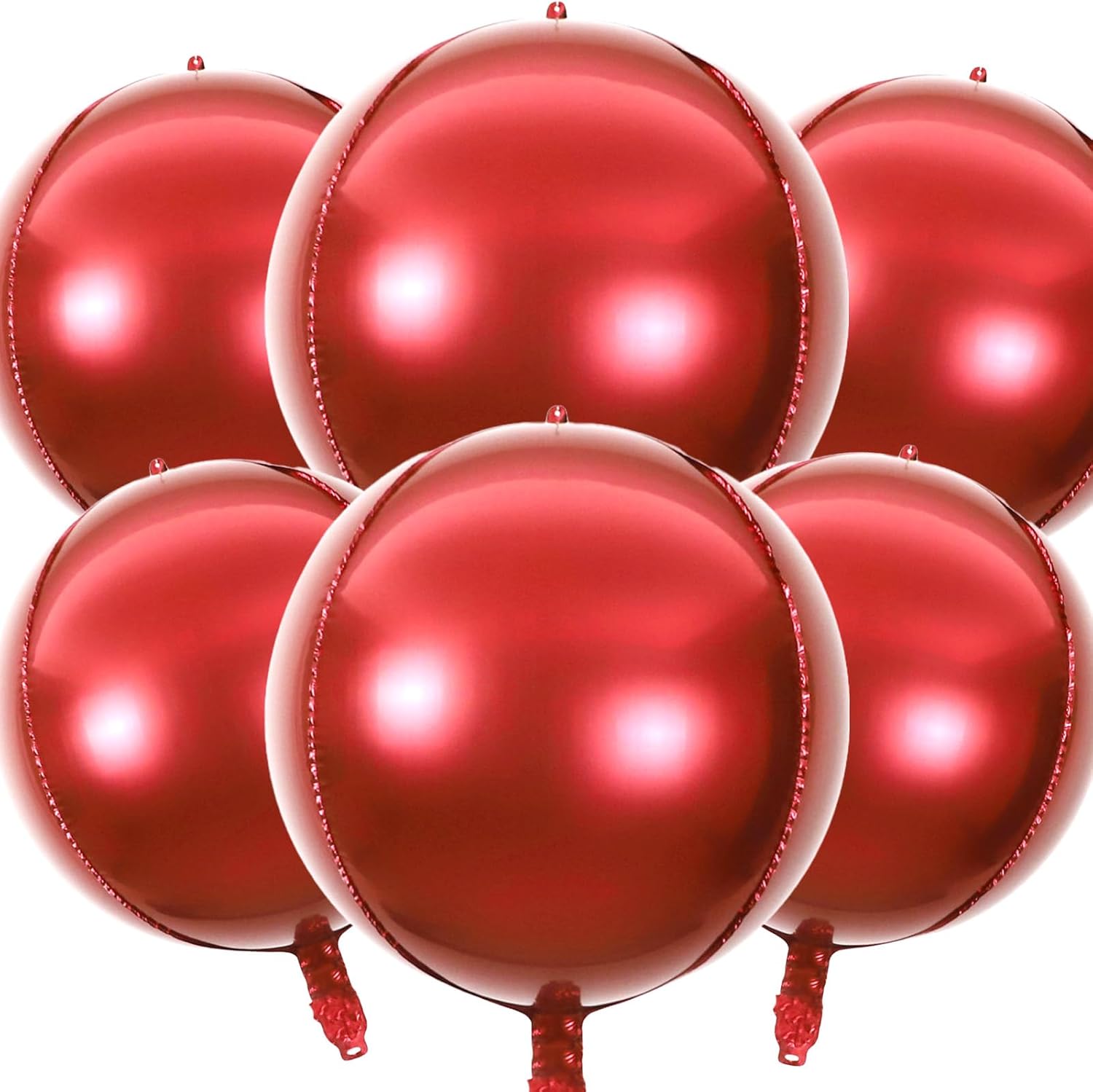 Amazon.com: WEIKA Burgundy Red Metallic Balloons, 6 Pcs 22 Inch 4D ...