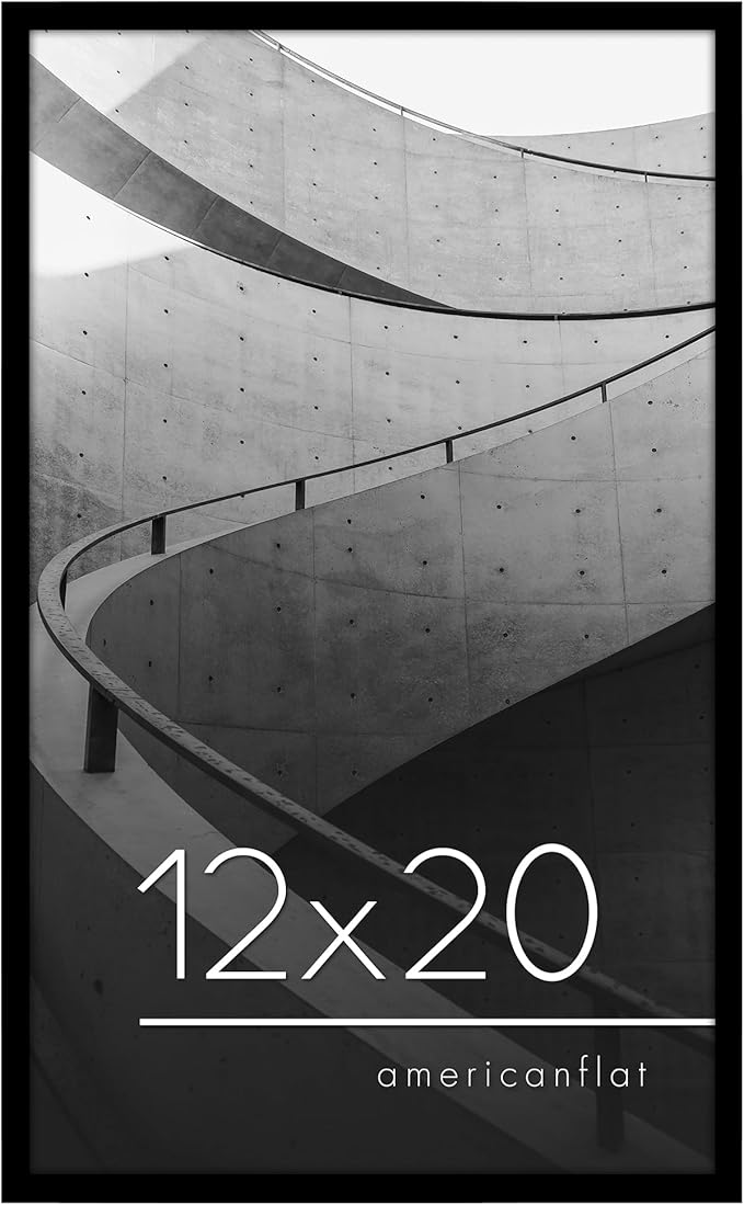 Amazon.com - Americanflat 12x20 Picture Frame in Black - Thin Border ...