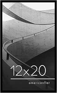 Amazon.com - Americanflat 12x20 Picture Frame in Black - Thin Border ...