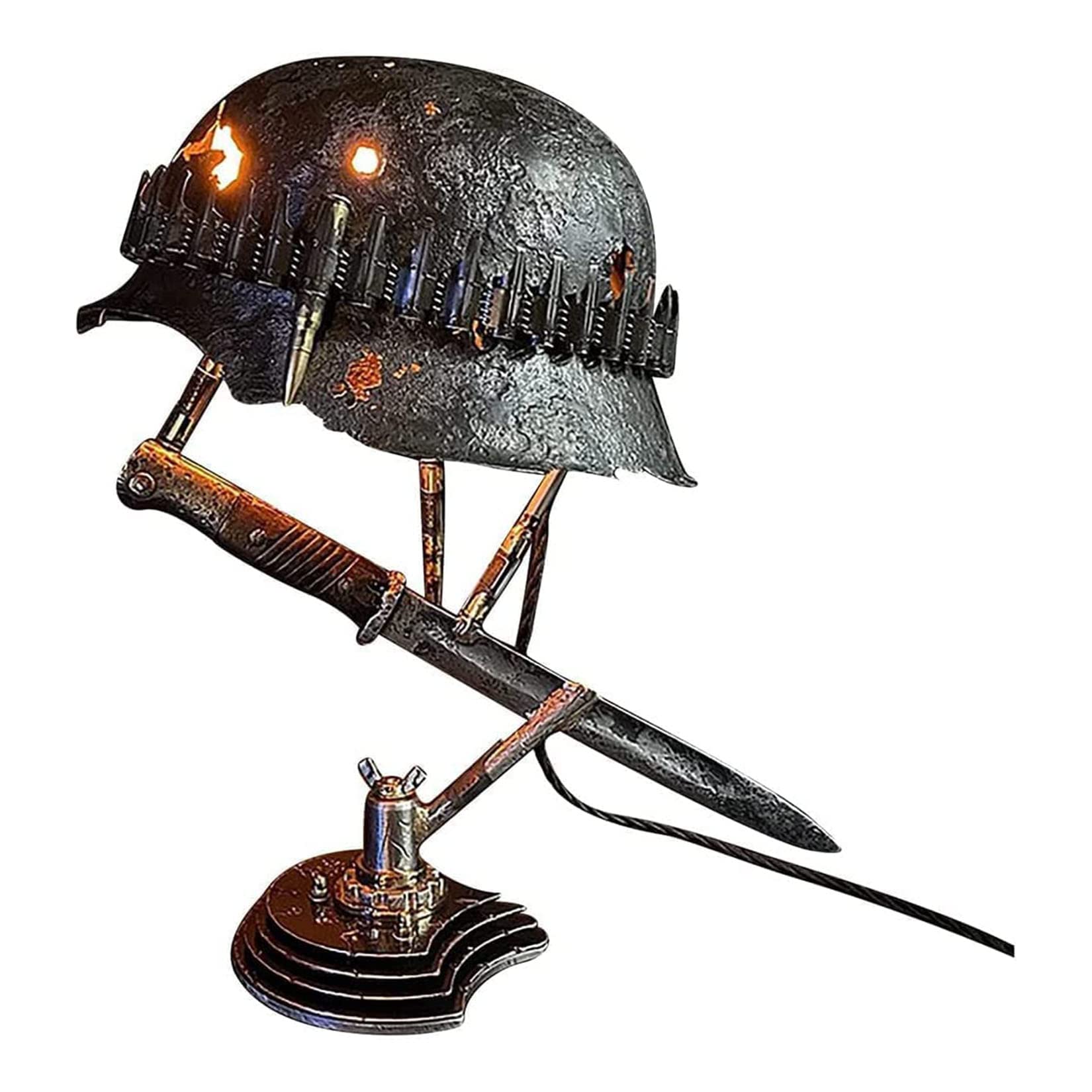 Amazon.com: Jayiaine War Relic Lamp with LED Table Lamp Statue Made Out ...
