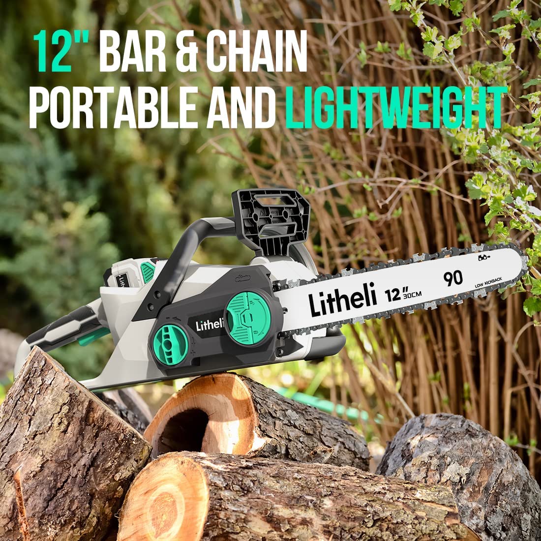 Snapklik.com : Litheli Battery Chainsaw 12, 40V Cordless Chainsaw ...