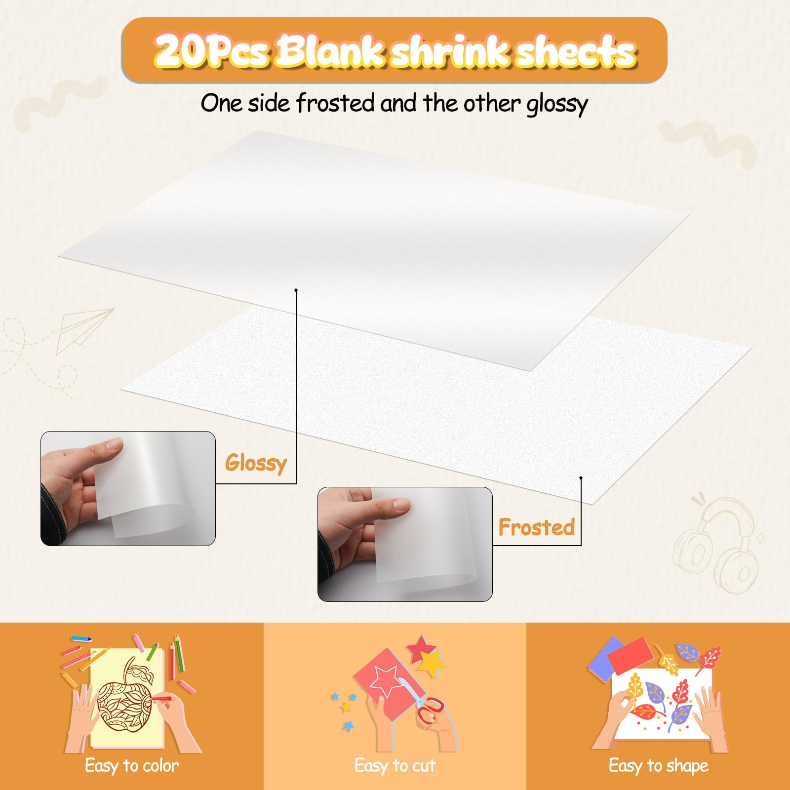 Snapklik.com : Hayunfiys Shrinky Plastic Sheets Kit, Shrink Paper ...