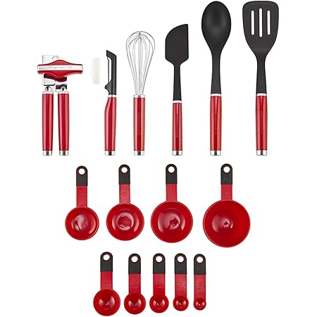 Amazon.com: KitchenAid Tool and Gadget Set with Crock, 6-Piece, Aqua ...