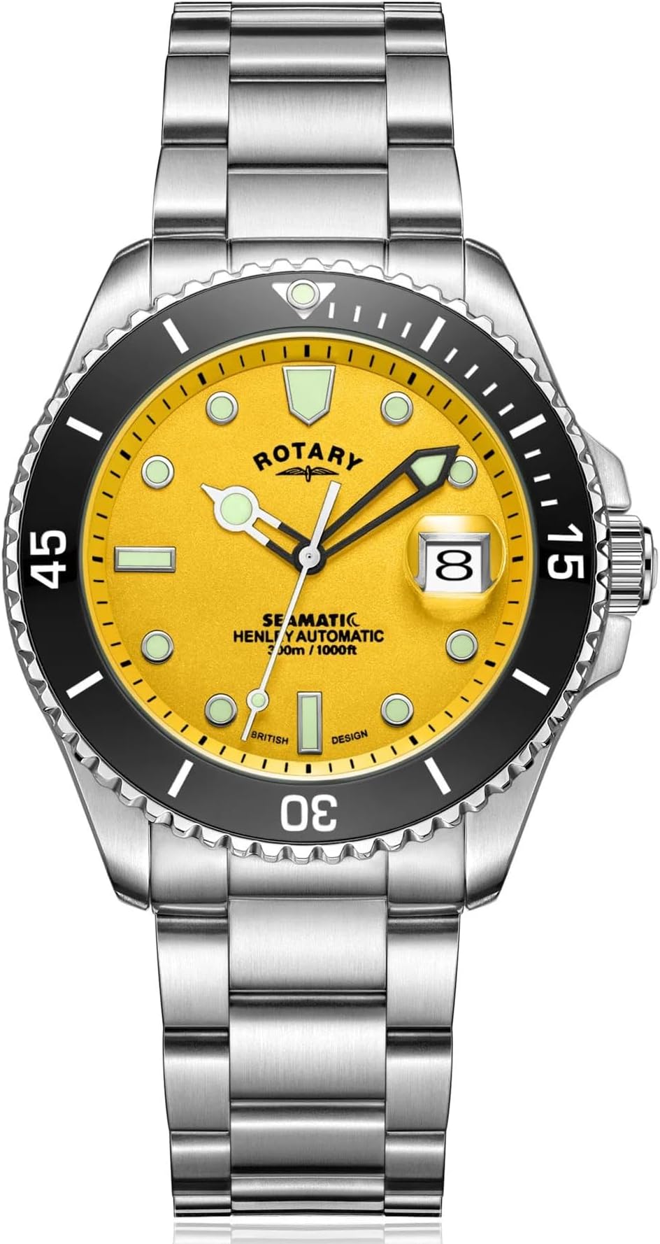 Rotary Seamatic Men's Yellow Watch GB05430/27 : Amazon.co.uk: Fashion