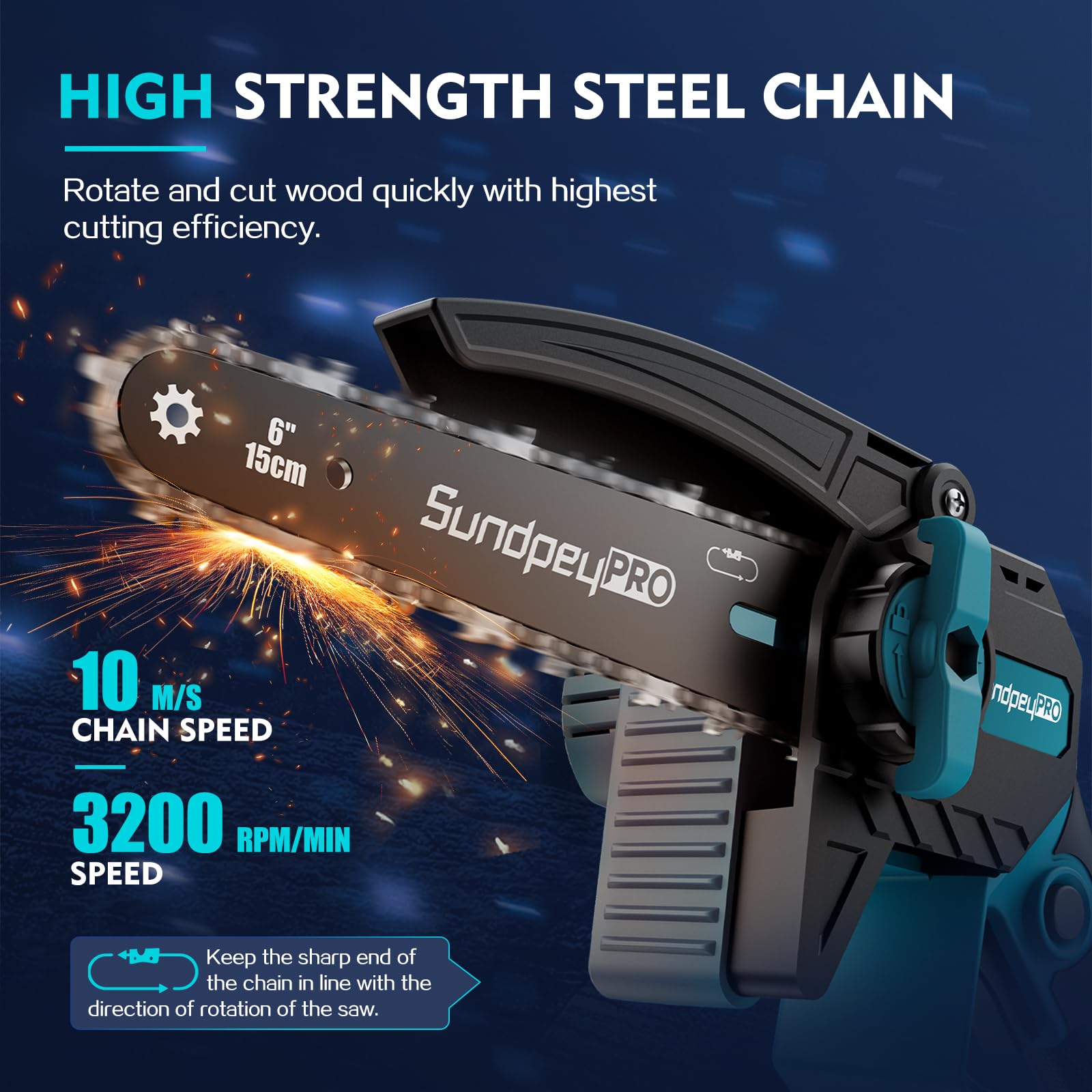 Snapklik.com : SundpeyPRO Mini Chainsaw Cordless 6-Inch - 21V Portable ...