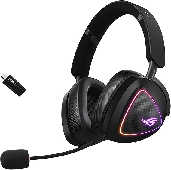 ASUS ROG Delta II Wireless Gaming Headset (50MM Titanium Drivers, ROG ...