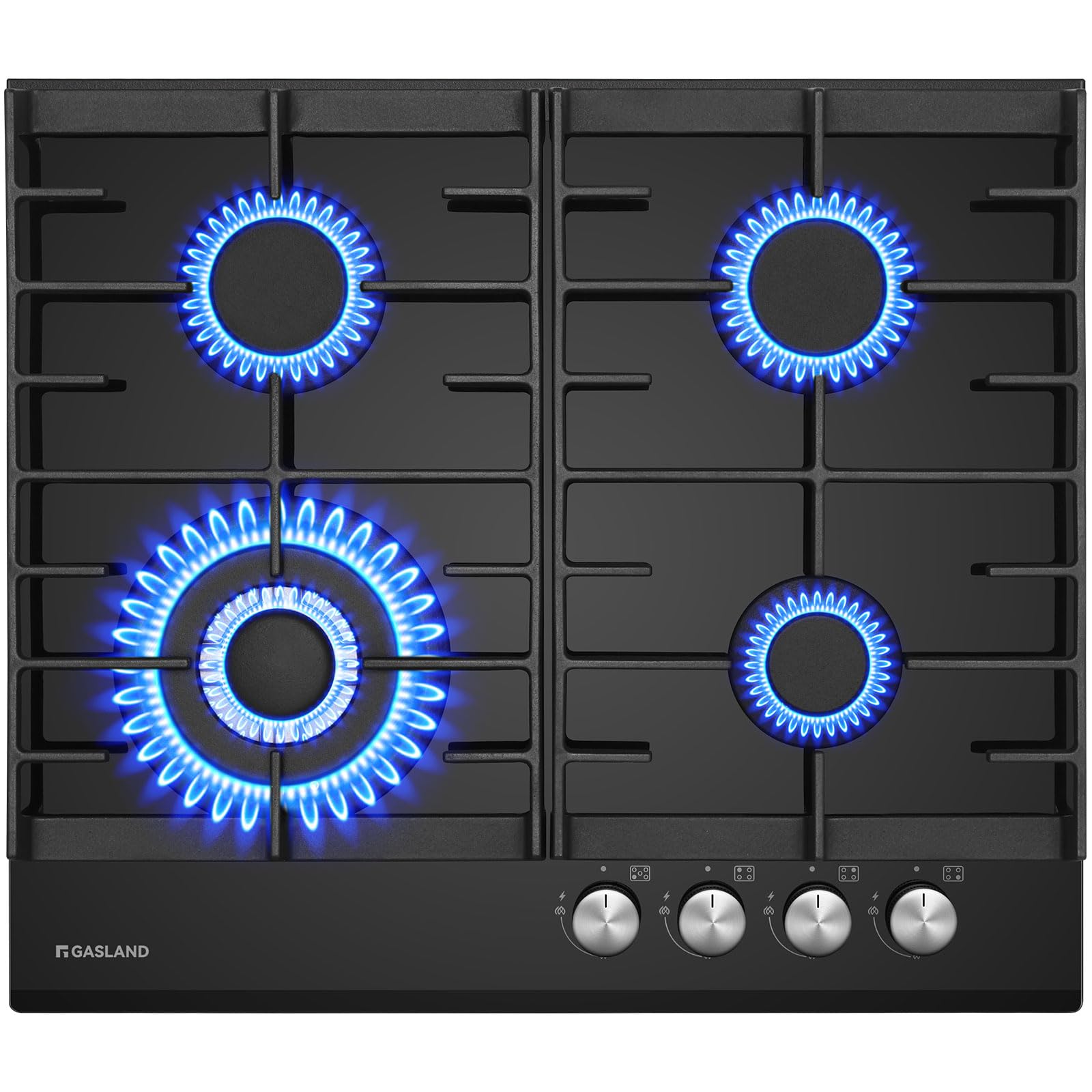 GASLAND GH604BF Butane Gas Hob, Gas Cooker with 4 Burner Wok ...