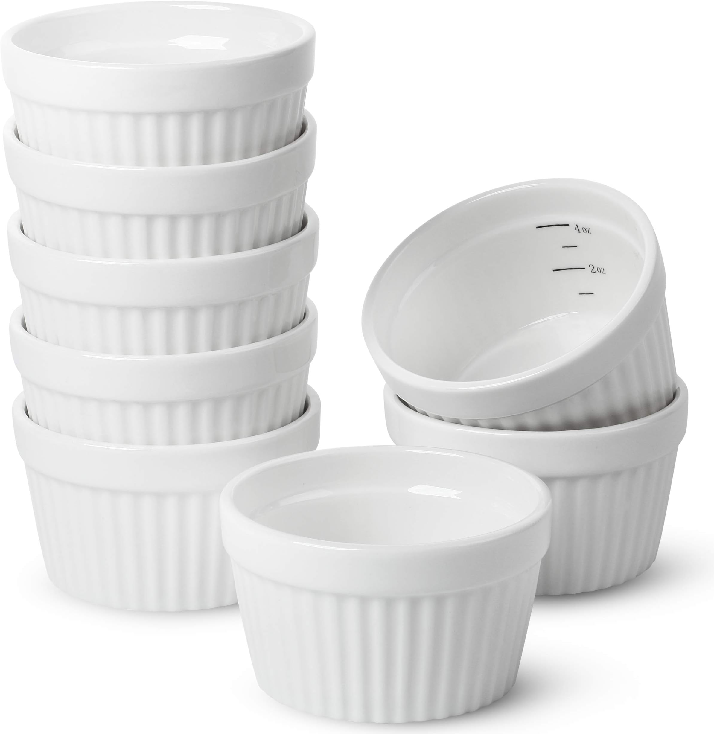 Amazon.com: 8 oz Porcelain Ramekins, SZUAH Baking Ramekins for Souffle ...