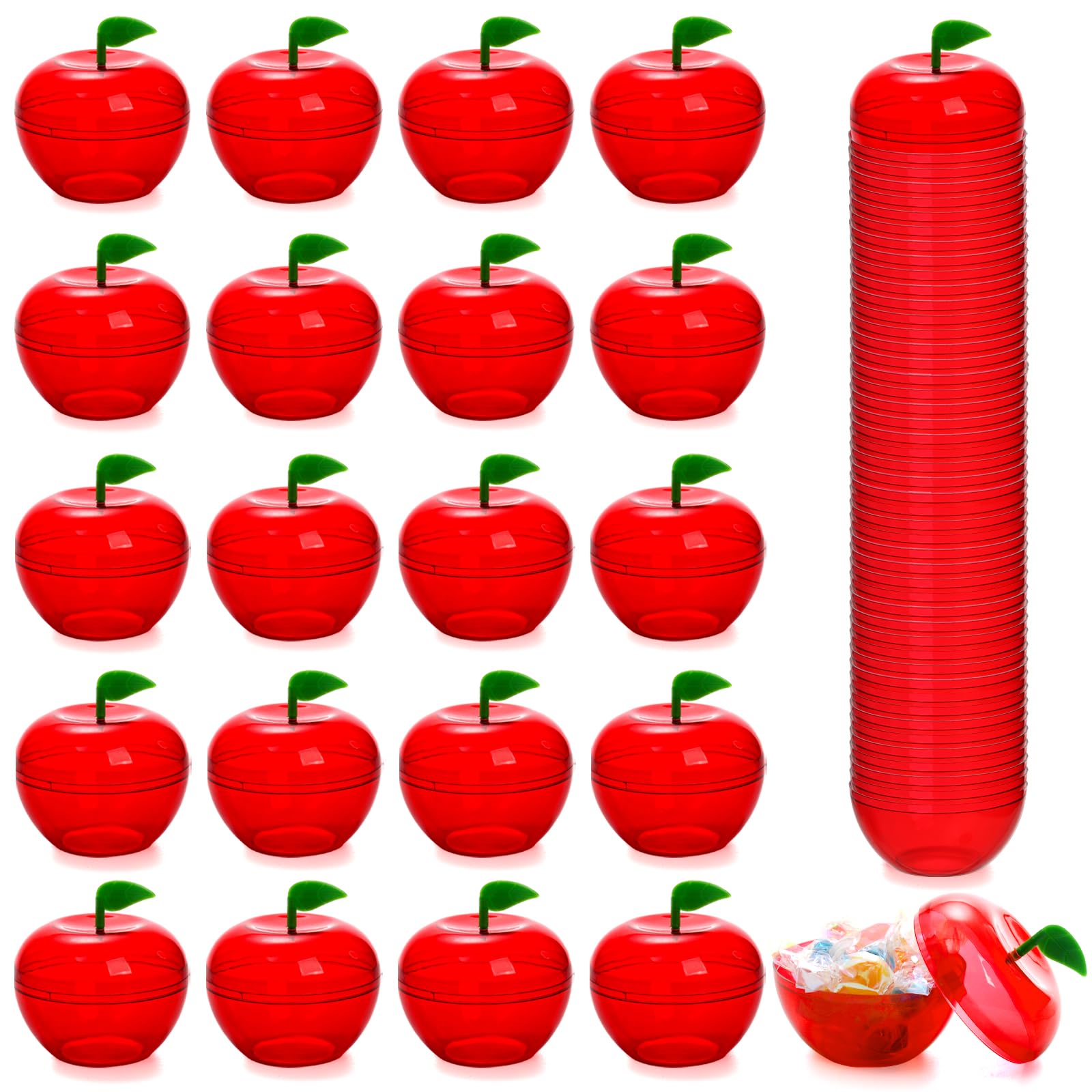 Amazon.com | Cididu 50 Pcs Small Candy Container with lid, Apple Shaped ...
