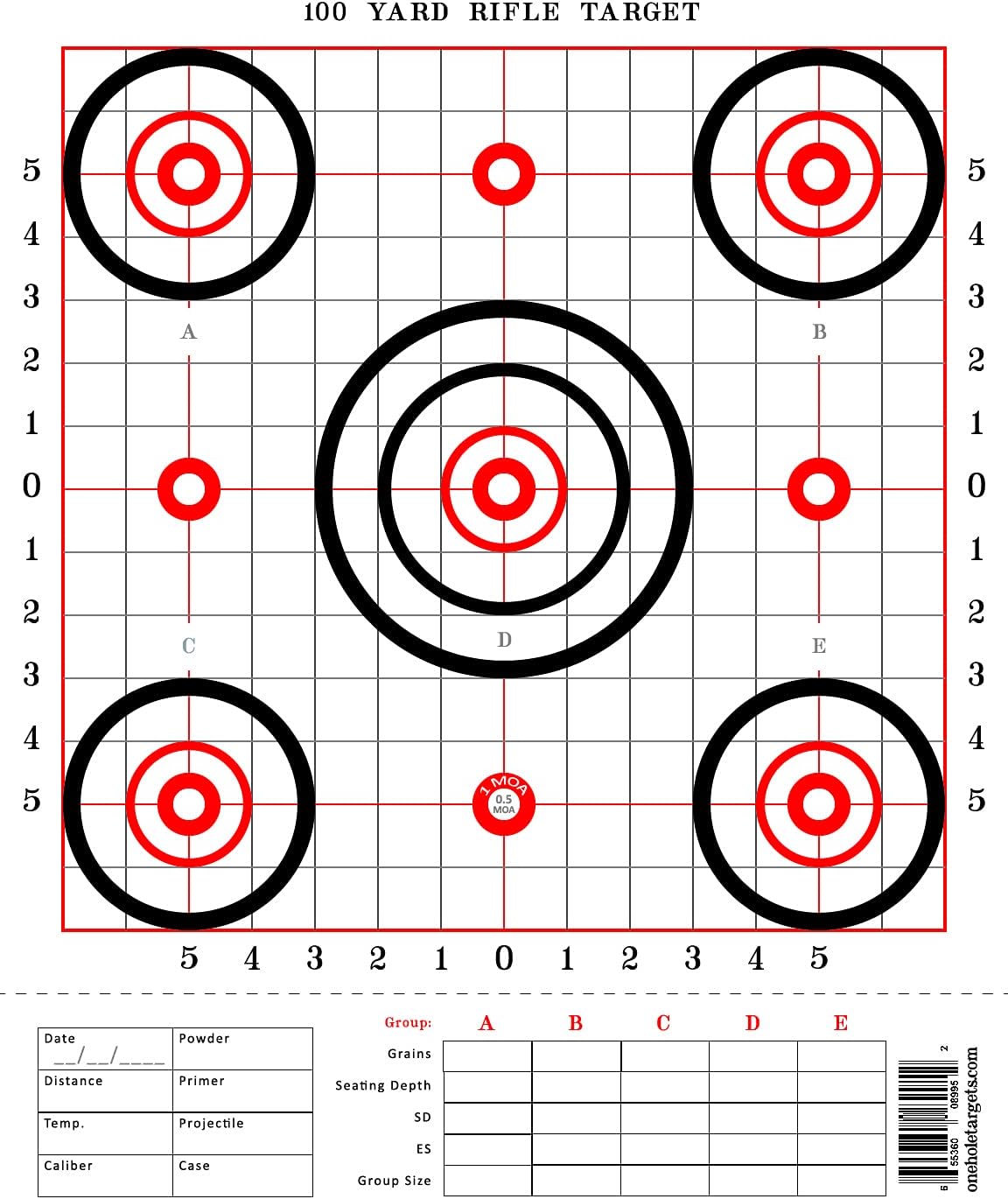 100 Yards Rifle Sight-in Targets for Target Shooters with Load ...