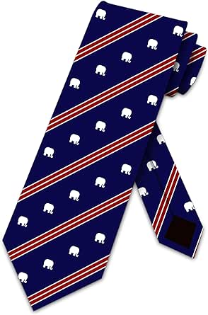Amazon.com: Three Rooker Patriotic Ties Mens Republican Necktie GOP Tie ...