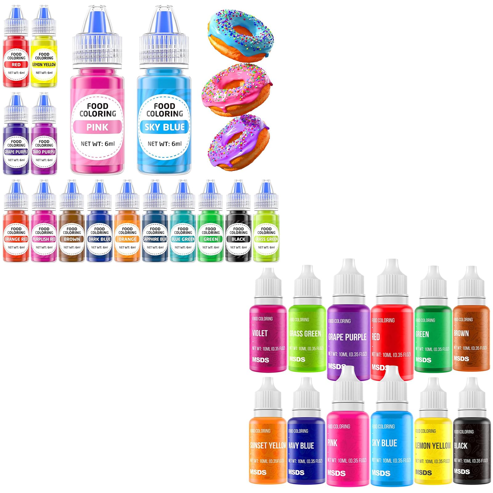 Amazon.com : Food Coloring Cake Decorating Set - 12 &16 Vibrant Color ...