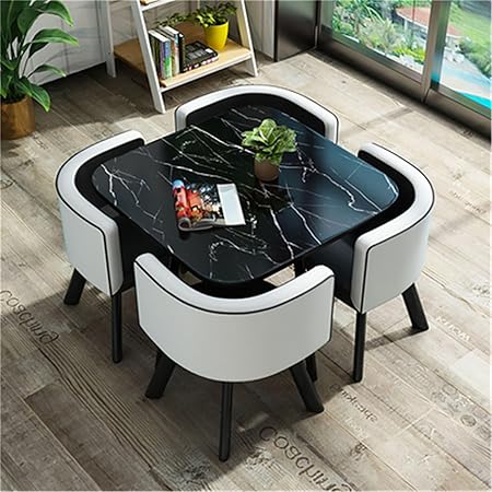 Amazon.com - OCAZI Simple Small Round Table Kitchen Dining Table Set ...