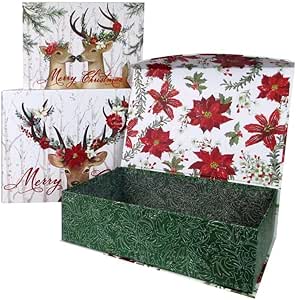 Amazon.com: Punch Studio Large Nesting Box Flip Top Deer Cheer/Set of 3