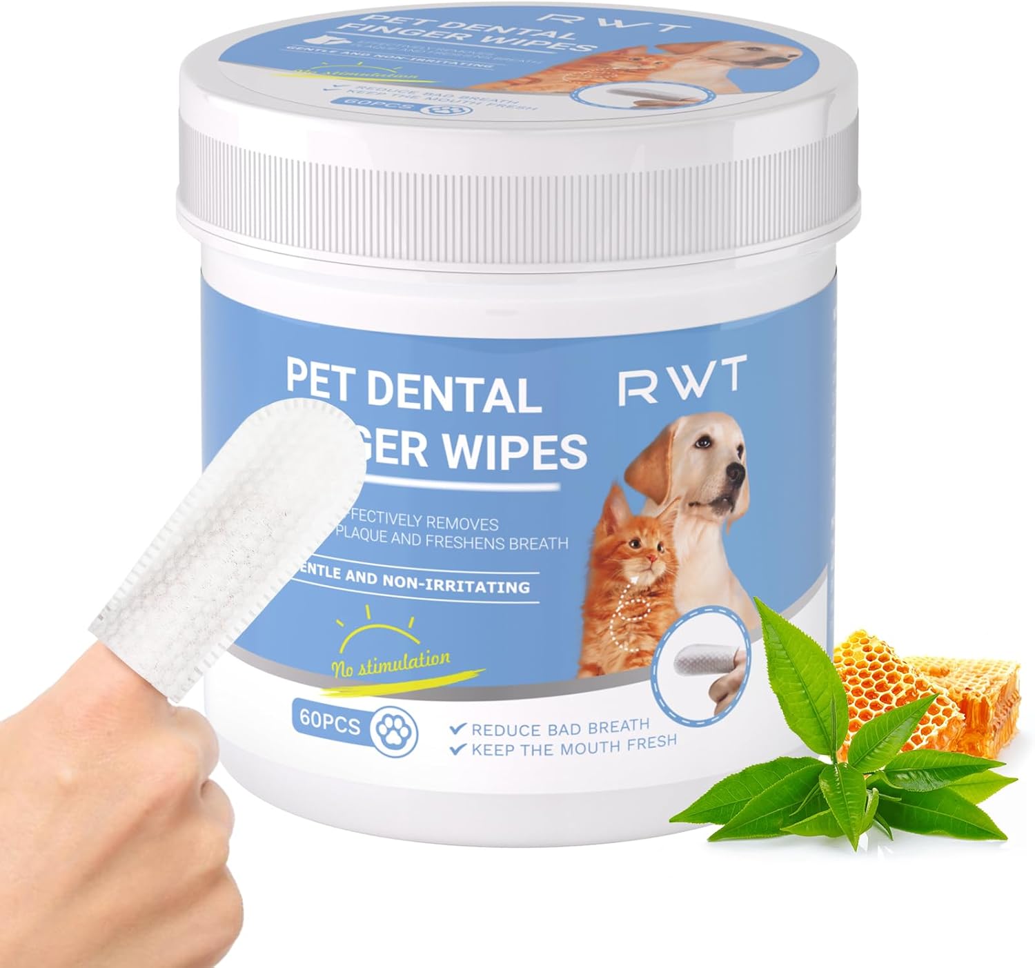 Amazon.com : Dog Teeth Cleaning Wipes, 60 Counts – Reduces Plaque and ...